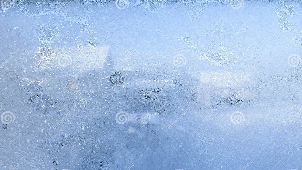 Frozen Window, Beautiful Snowflakes on the Window Stock Photo - Image ...