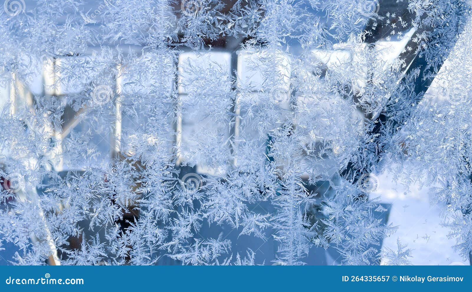 Frozen Window, Beautiful Snowflakes on the Window Stock Image - Image ...