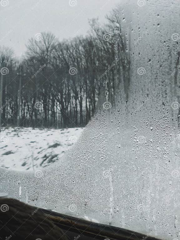 Frozen Windows in the Carriage Stock Image - Image of blizzard, year ...