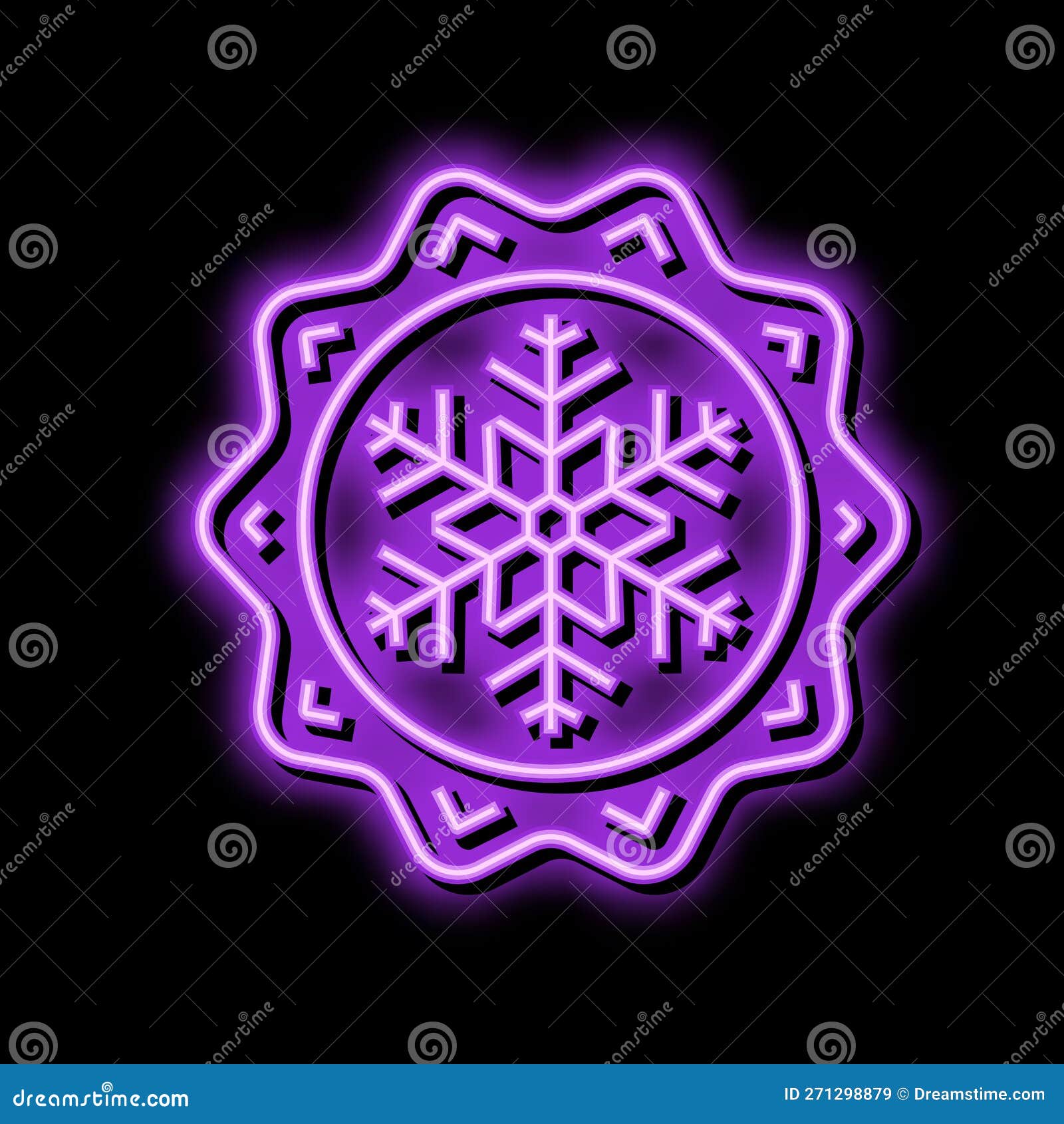 Frozen Winter Neon Glow Icon Illustration Stock Vector - Illustration ...