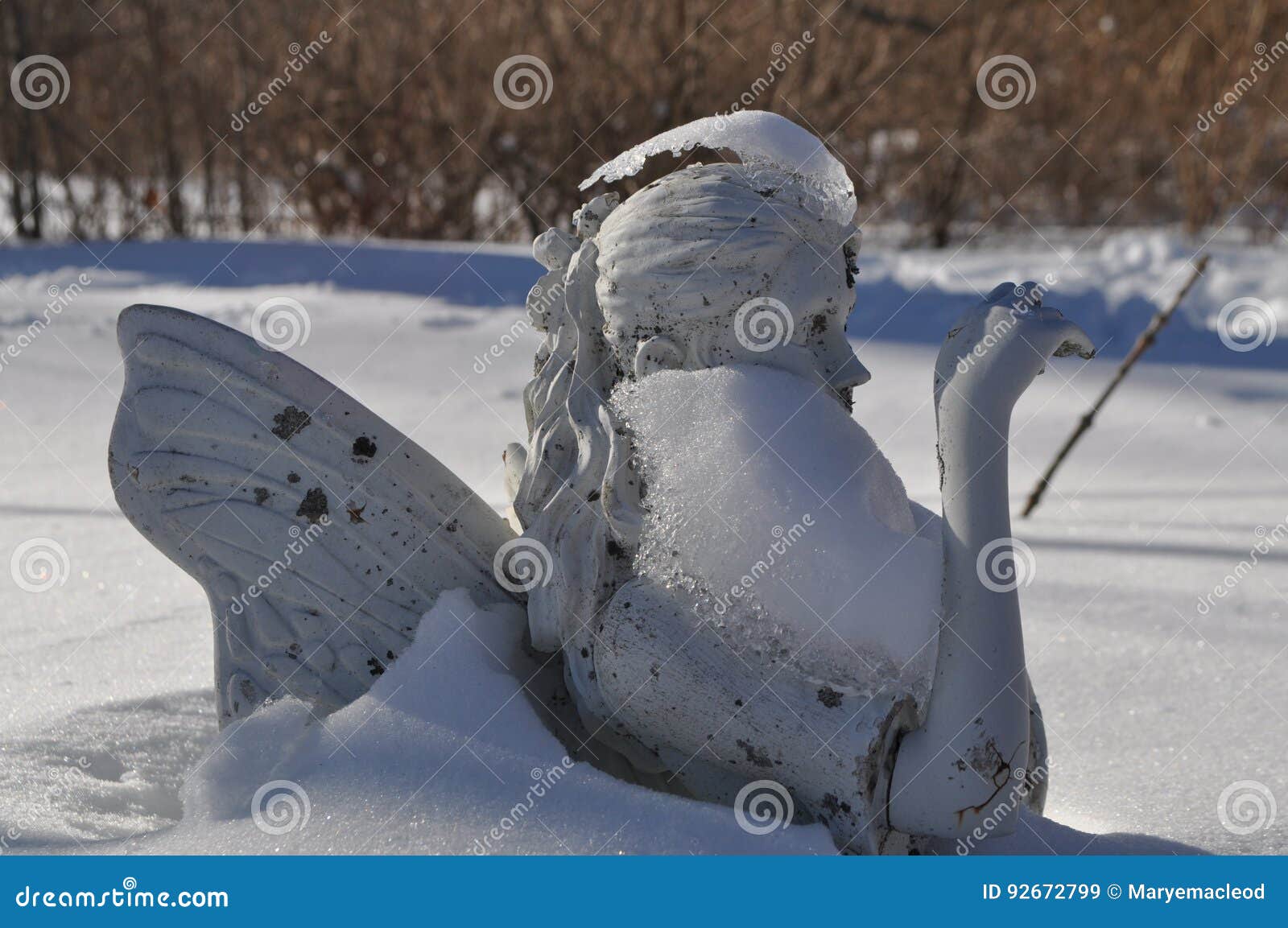 Frozen Winter Nymph in Snow Stock Image - Image of cold, winter: 92672799
