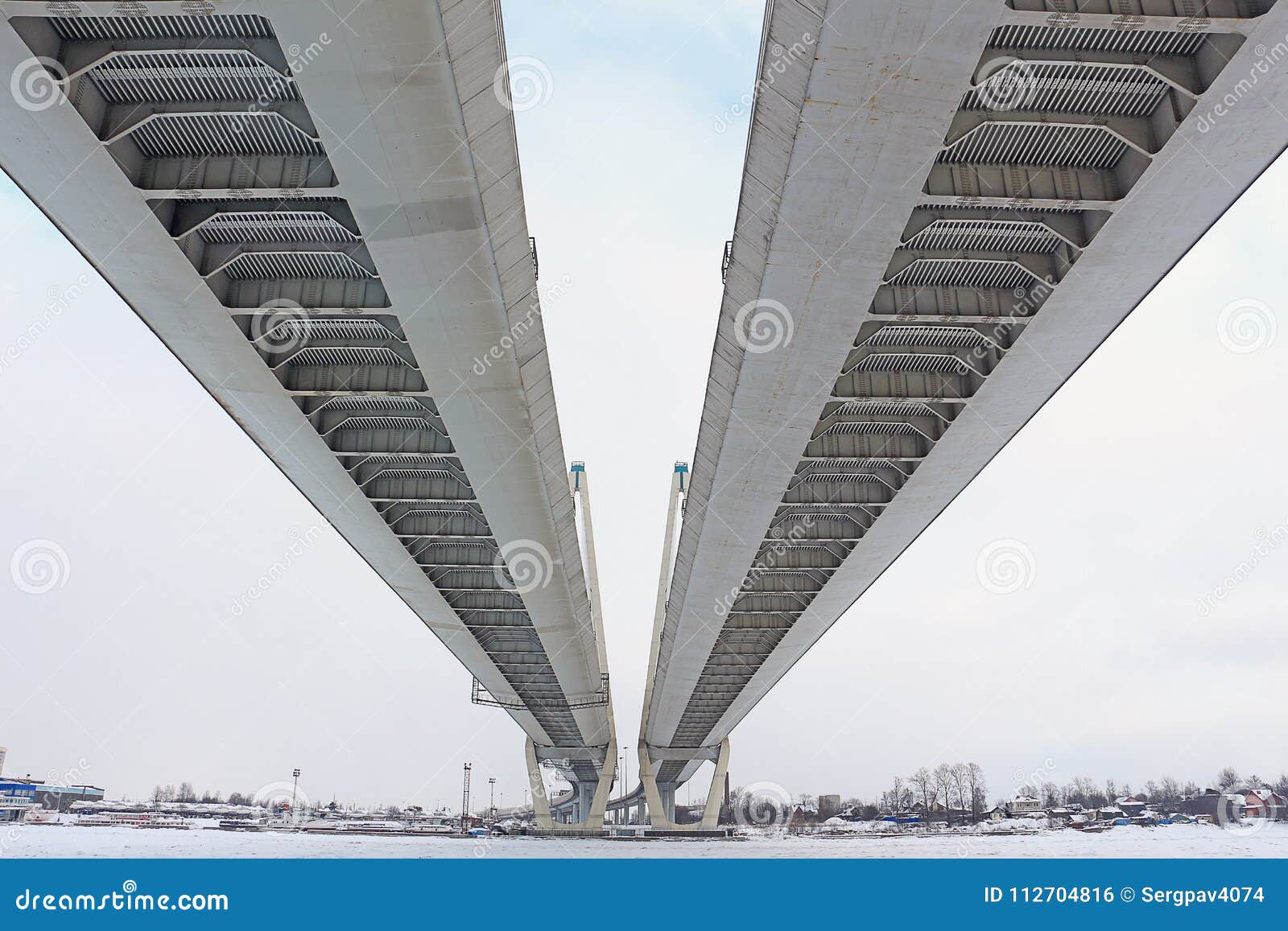 Under the cable bridge stock photo. Image of embankment - 112704816
