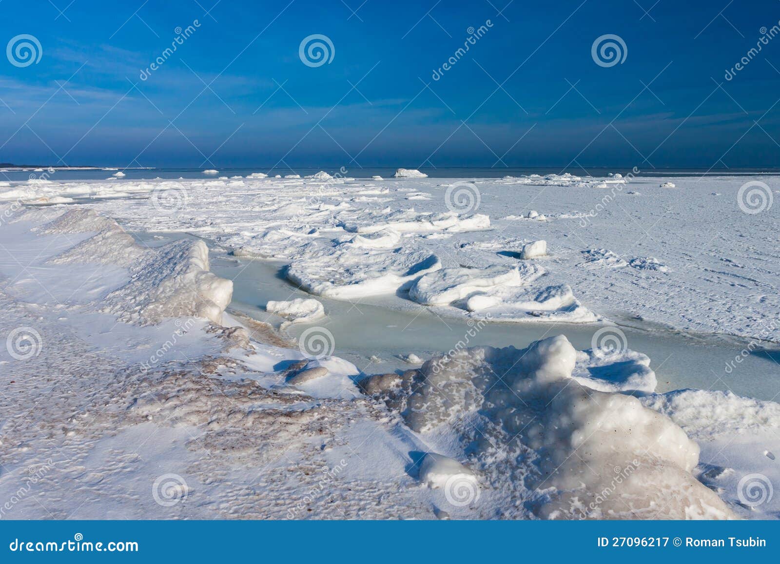 Frozen Winter Sea Under Snow during Sunny Day Stock Image - Image of ...