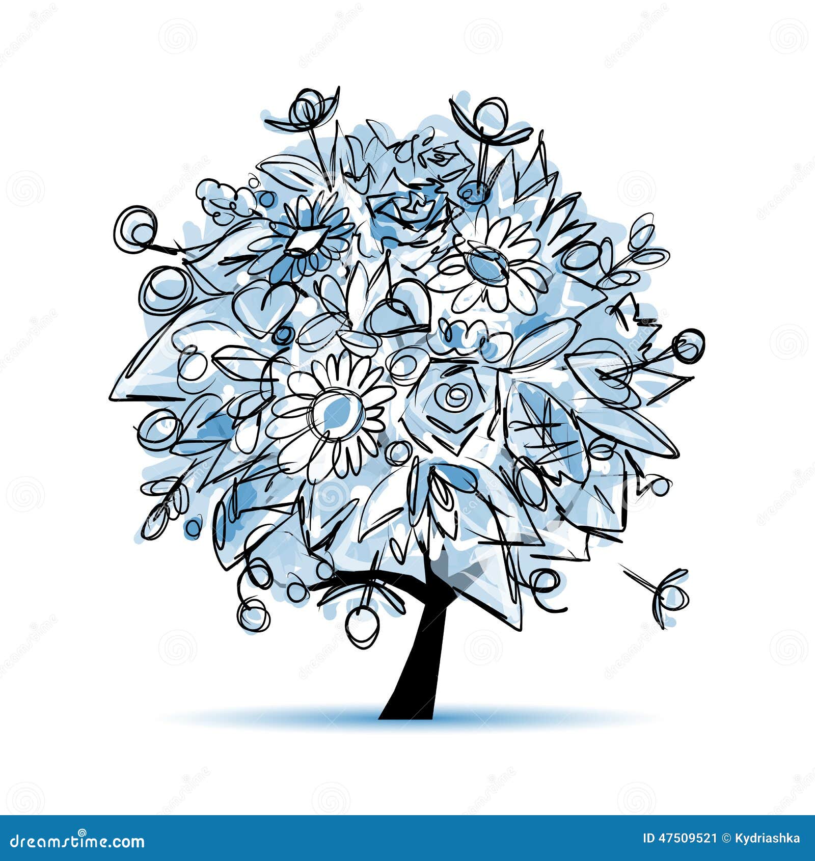 Frozen Winter Tree Floral for Your Design Stock Vector - Illustration ...