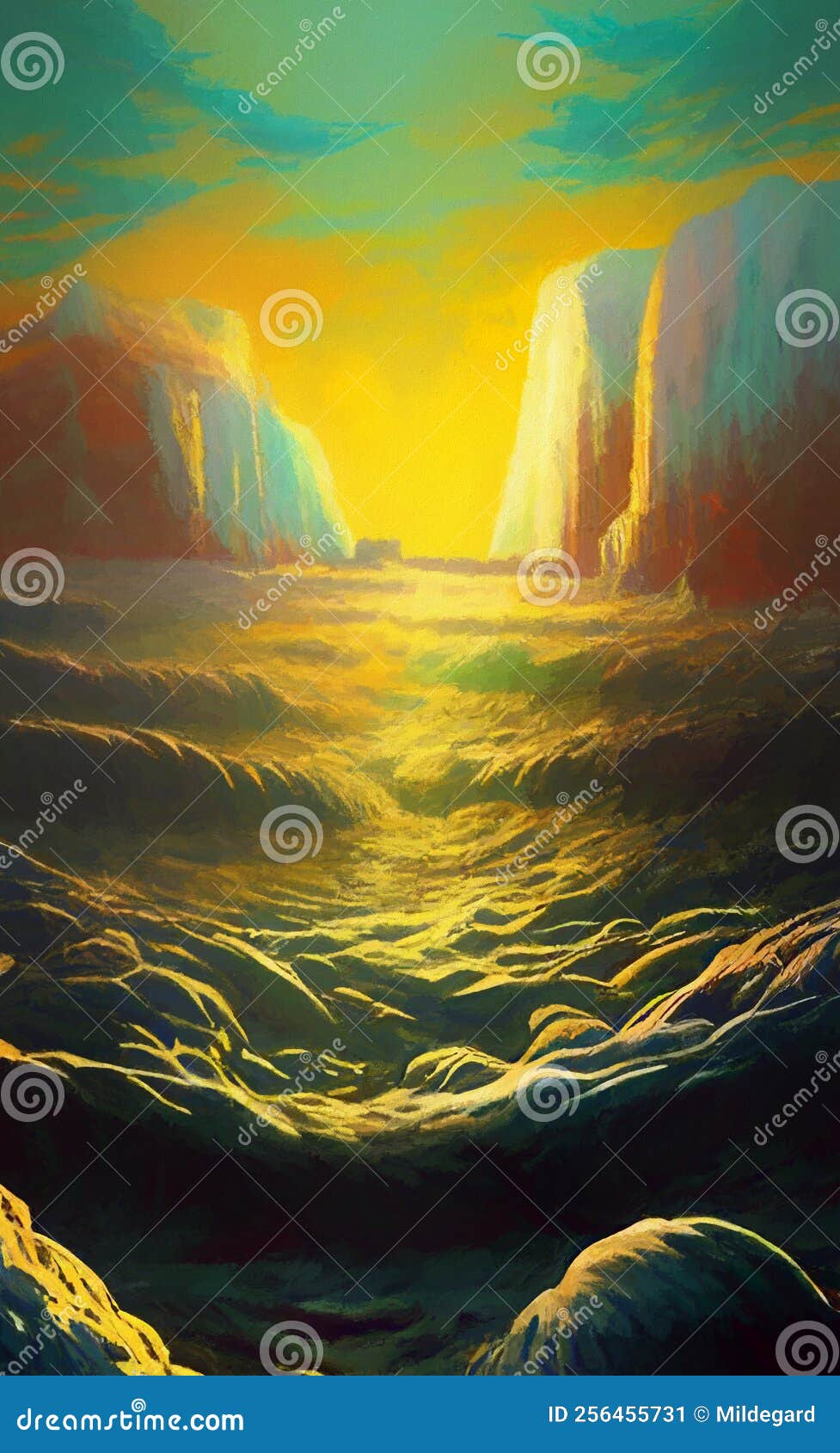 Frozen world - digital art stock illustration. Illustration of retro ...