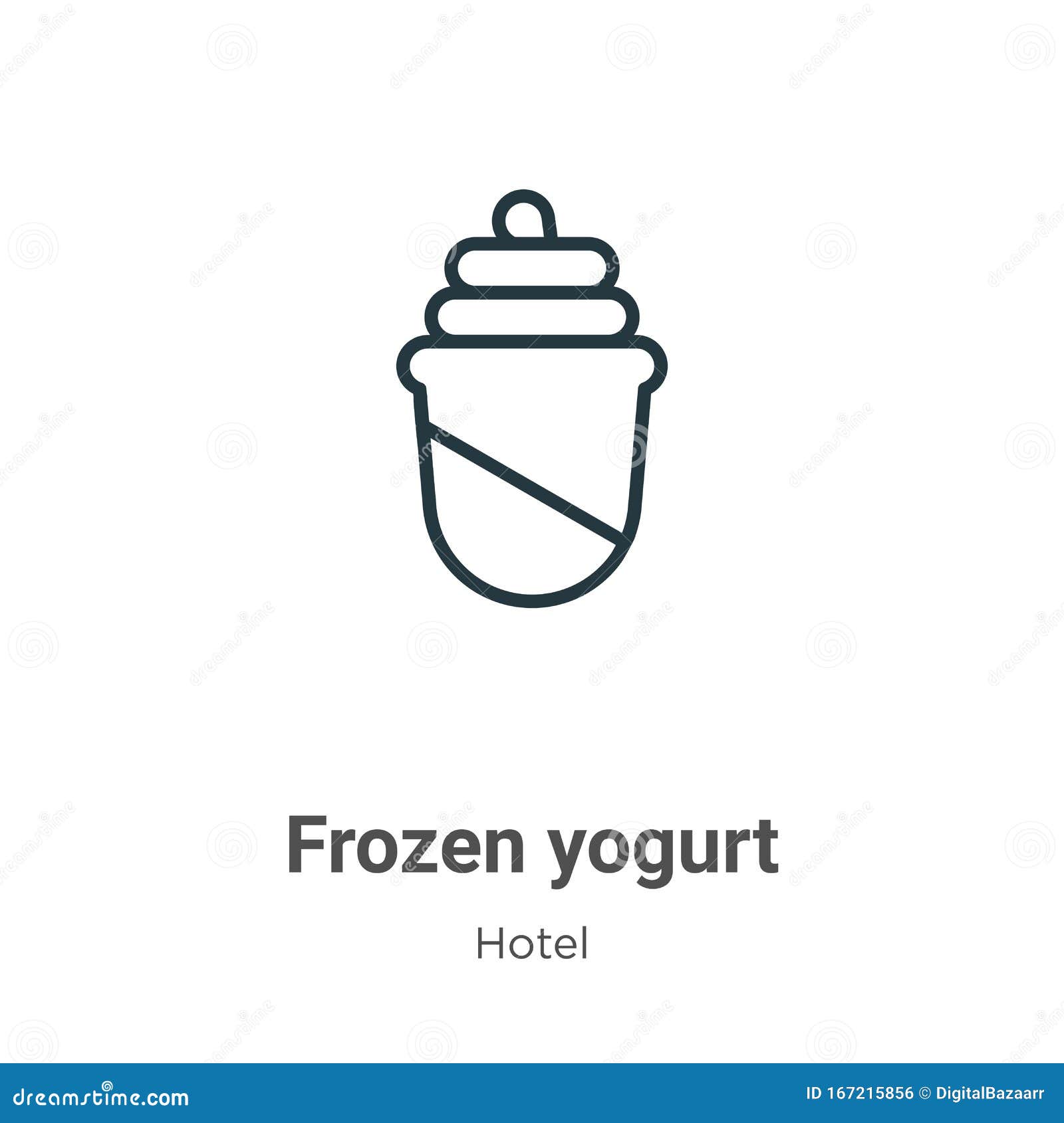 Frozen Yogurt Outline Vector Icon. Thin Line Black Frozen Yogurt Icon ...