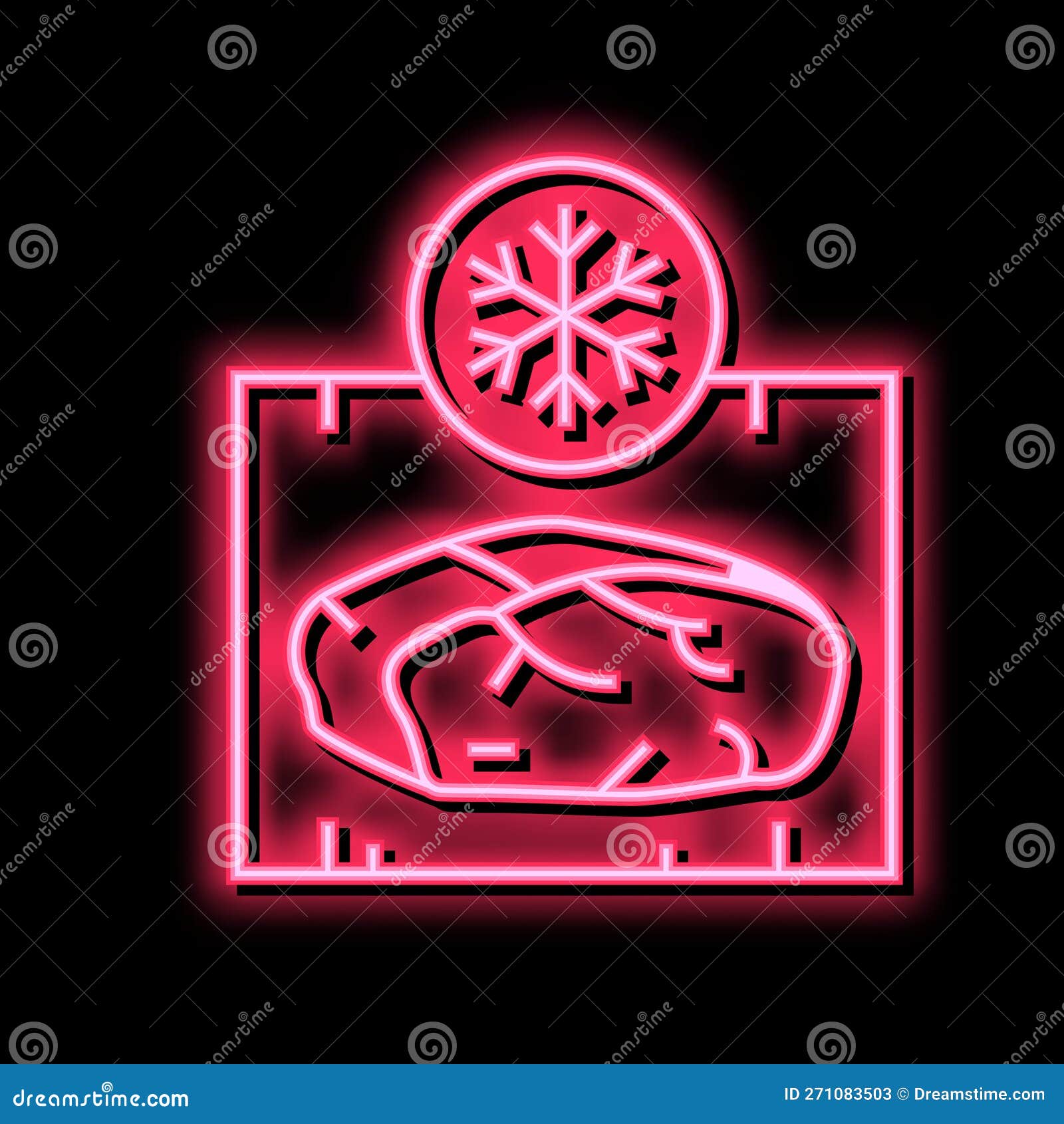 Frozing Meat Neon Glow Icon Illustration Stock Vector - Illustration of ...