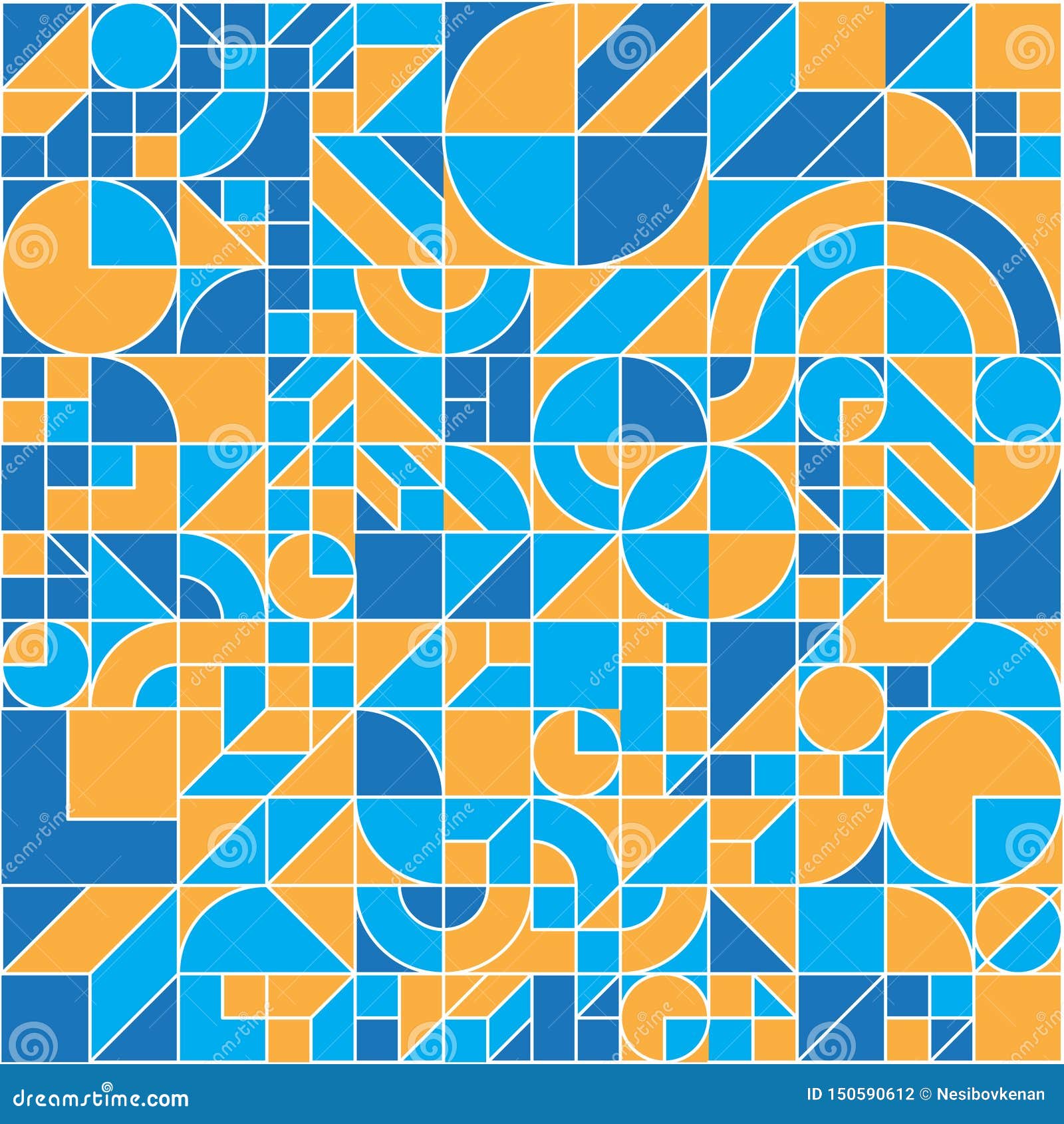 Seamless Geometric Colorful Flat Pattern Stock Vector - Illustration of ...