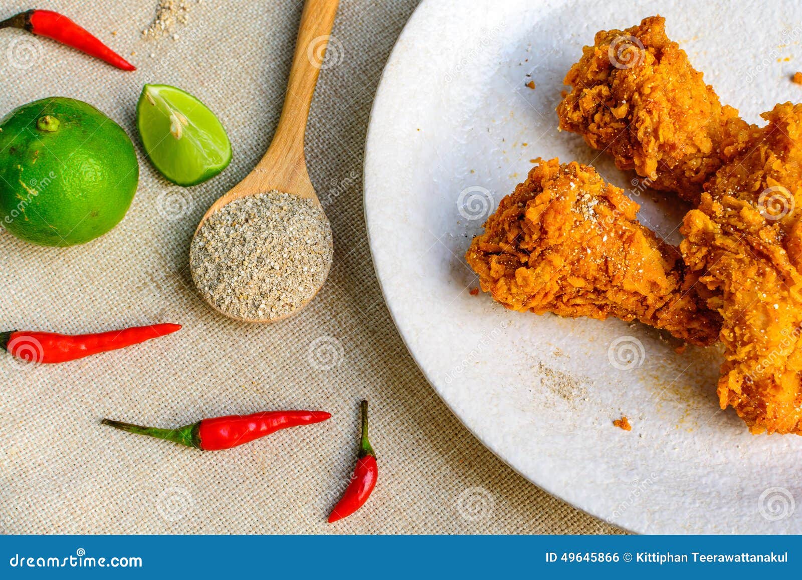Frried spicy chicken stock photo. Image of fast, cuisine - 49645866