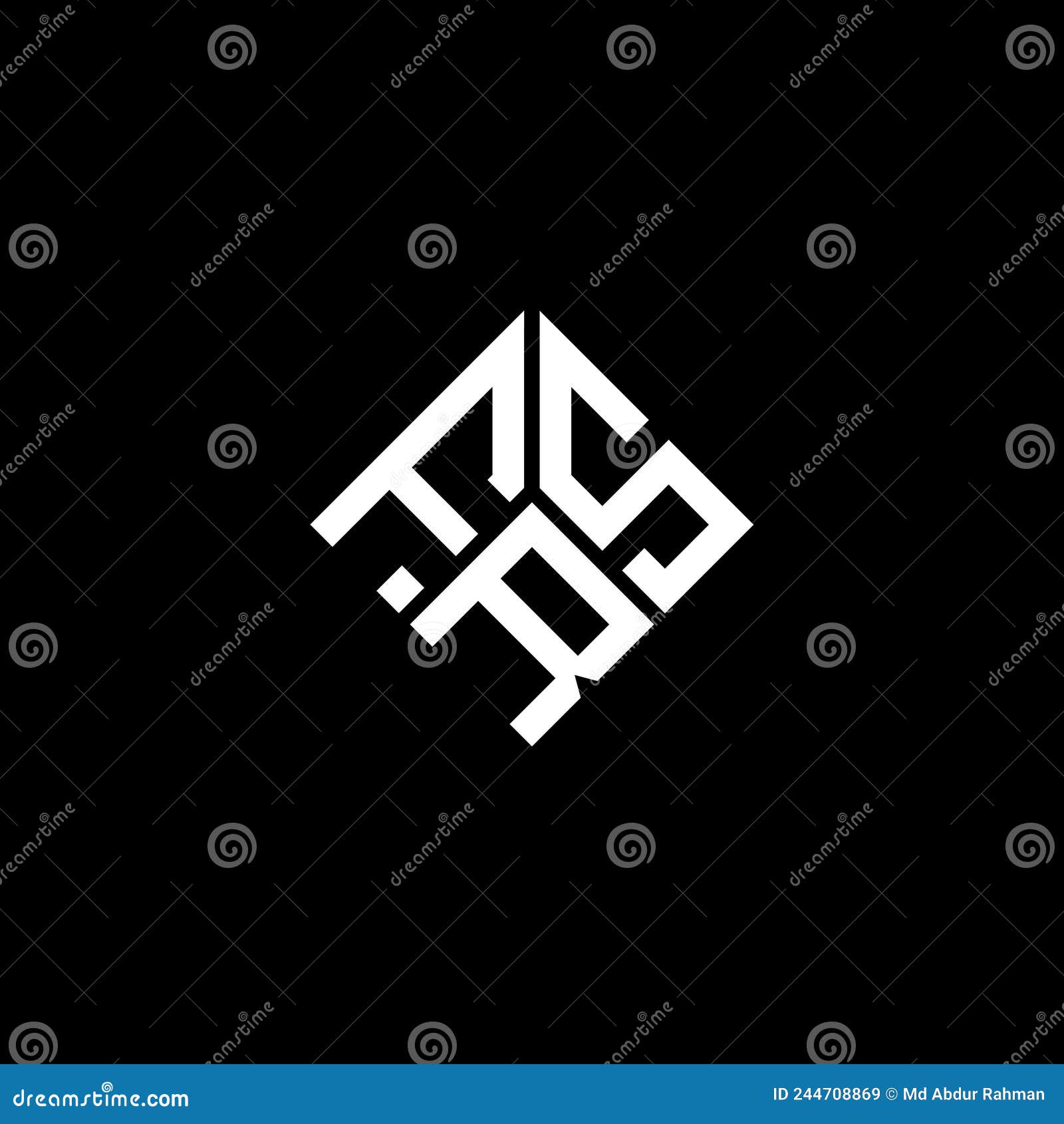 FRS Letter Logo Design on Black Background. FRS Creative Initials ...