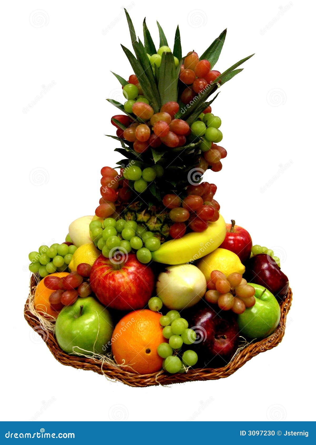 Frucht-Korb stockfoto. Bild von trauben, korb, gesundheit - 3097230