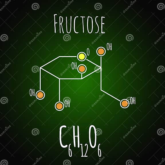 Fructose Fruit Sugar Molecule. Component of High-fructose Corn Syrup ...