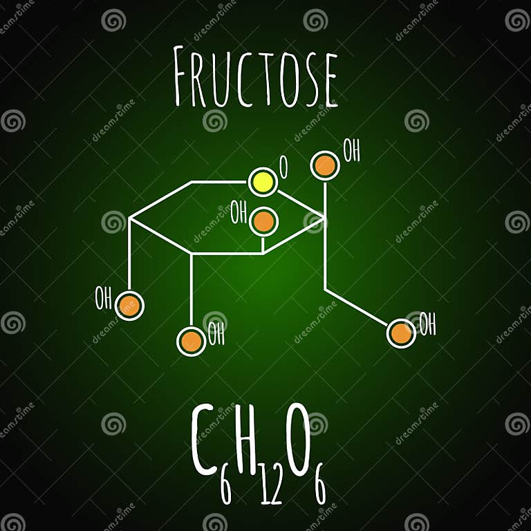 Fructose Fruit Sugar Molecule. Component of High-fructose Corn Syrup ...