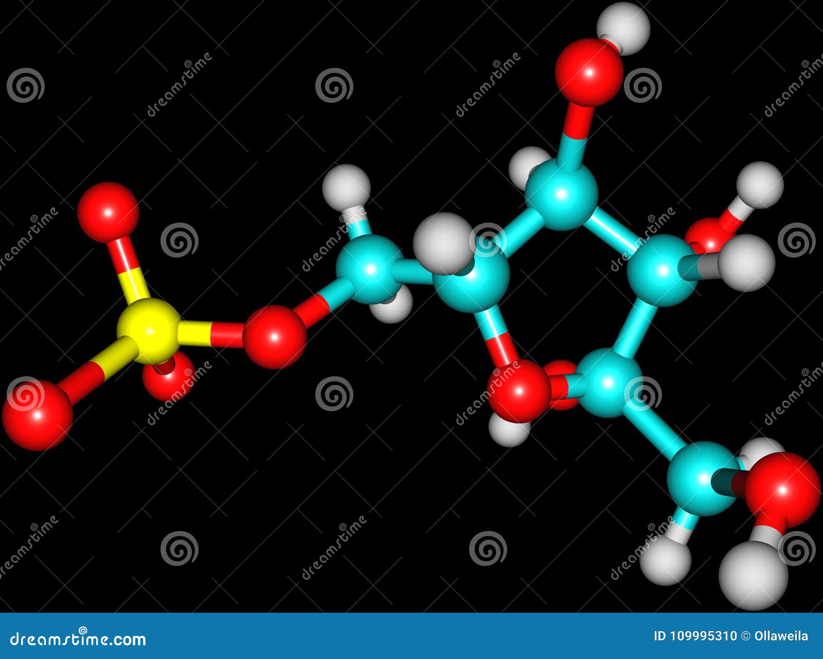Fructose Molecule Structure 3d