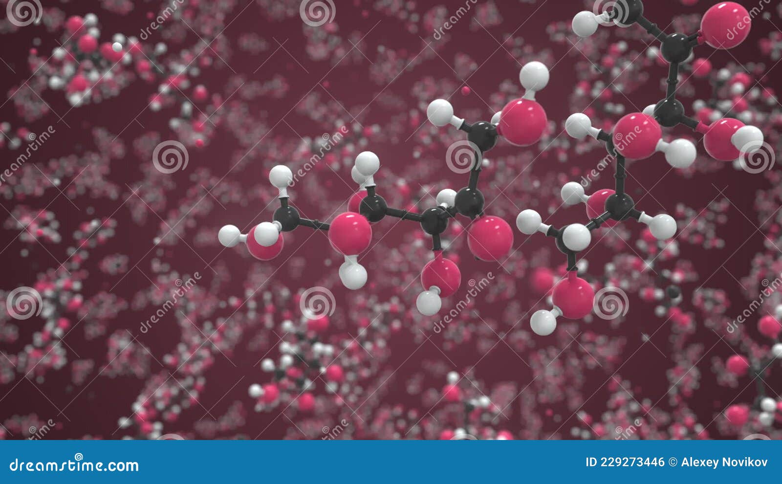 Fructose Molecule, Conceptual Molecular Model. Chemical Looping 3d ...