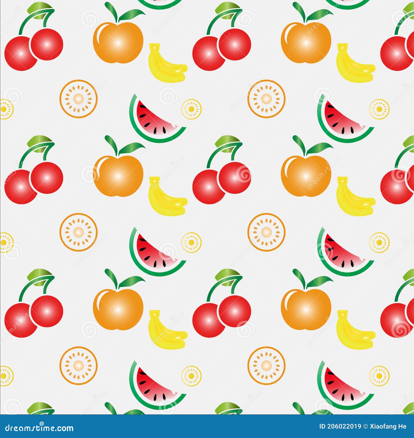 Cute Colorful Fruit Pattern Background Stock Illustration ...