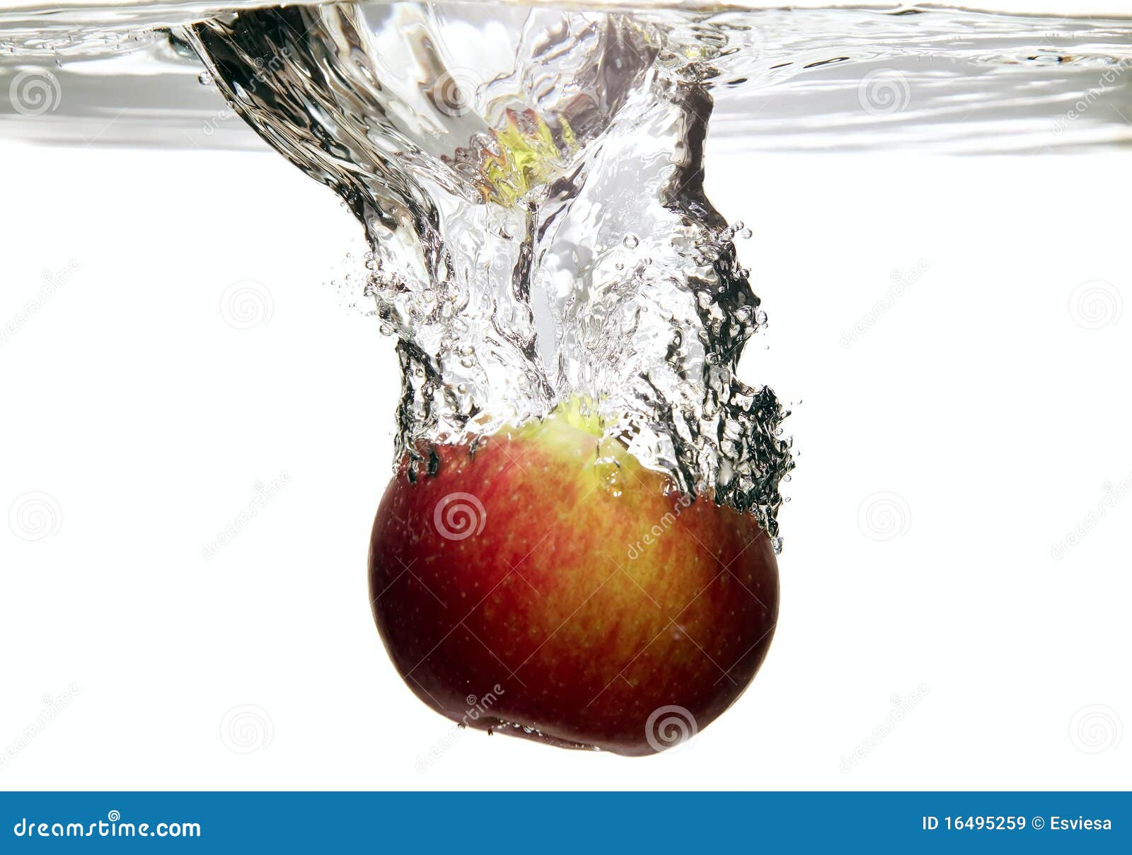 Fruit Apple is Dropped into Water Stock Image - Image of water, wave ...