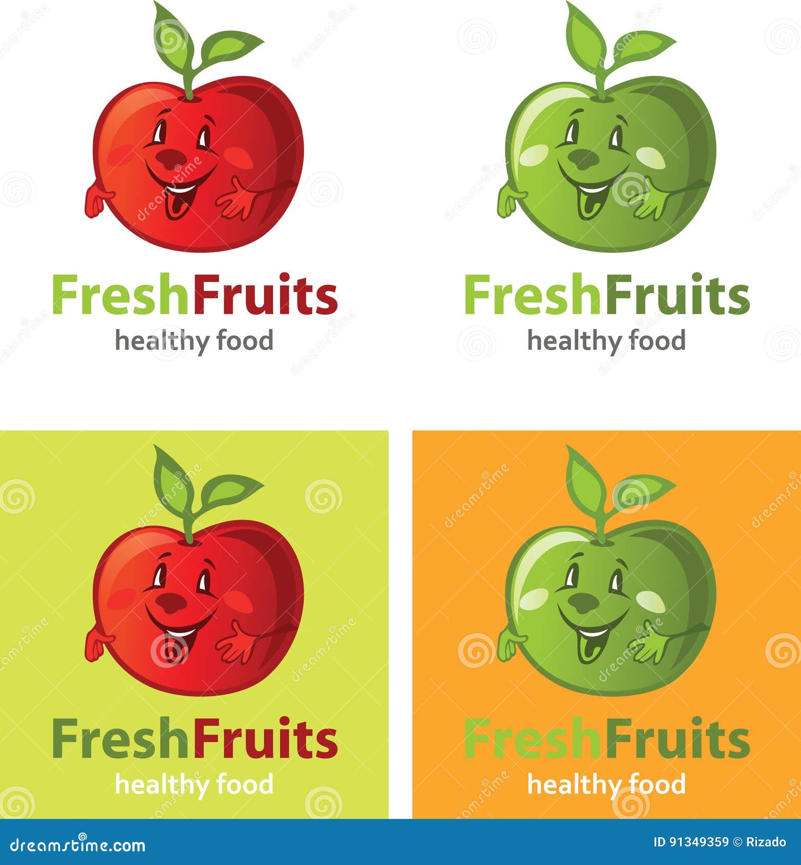 Fruit apple logo stock vector. Illustration of logo, sticker - 91349359