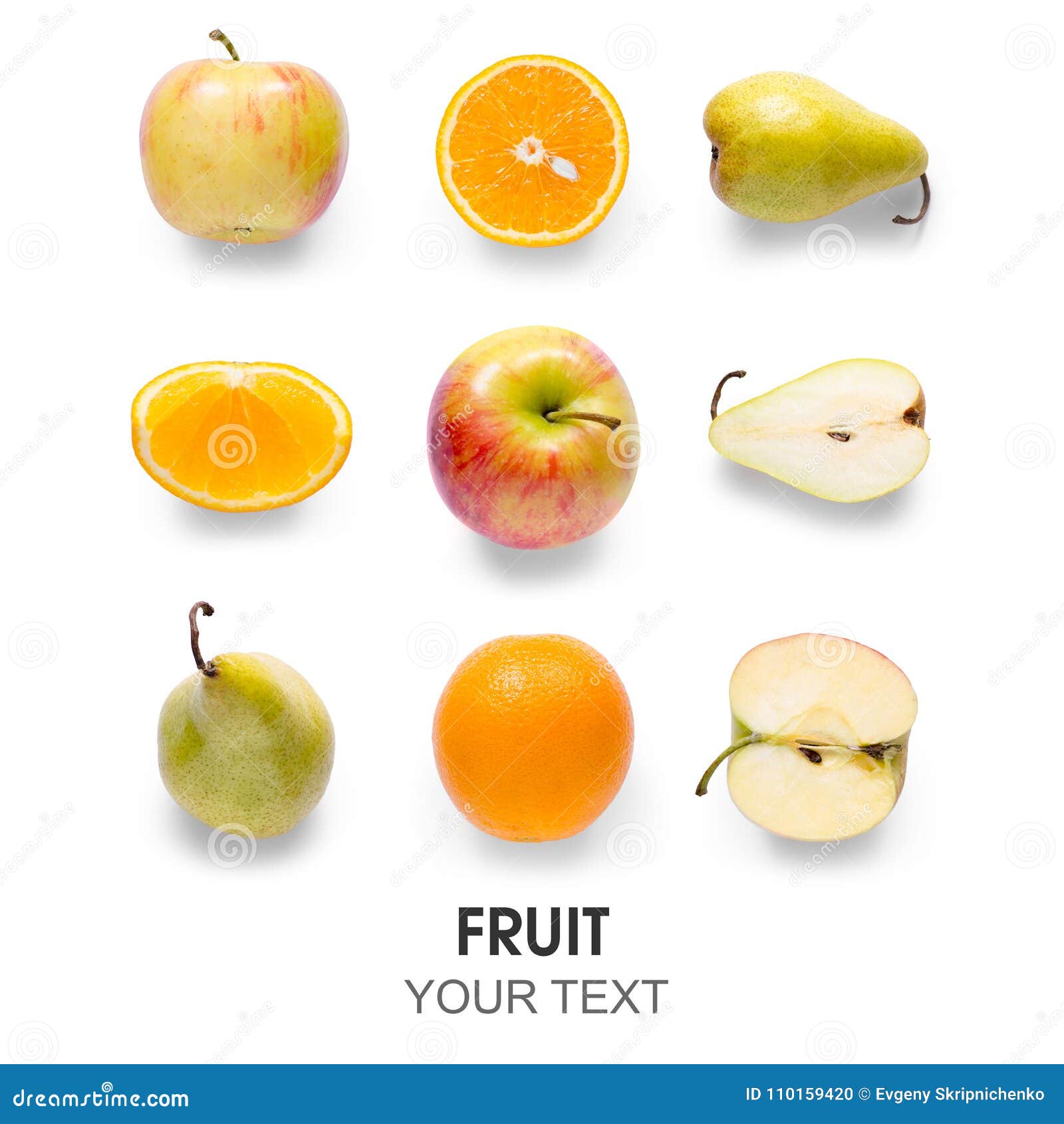 Fruit Apple Orange Pear Seamless Pattern Stock Photo - Image of ...