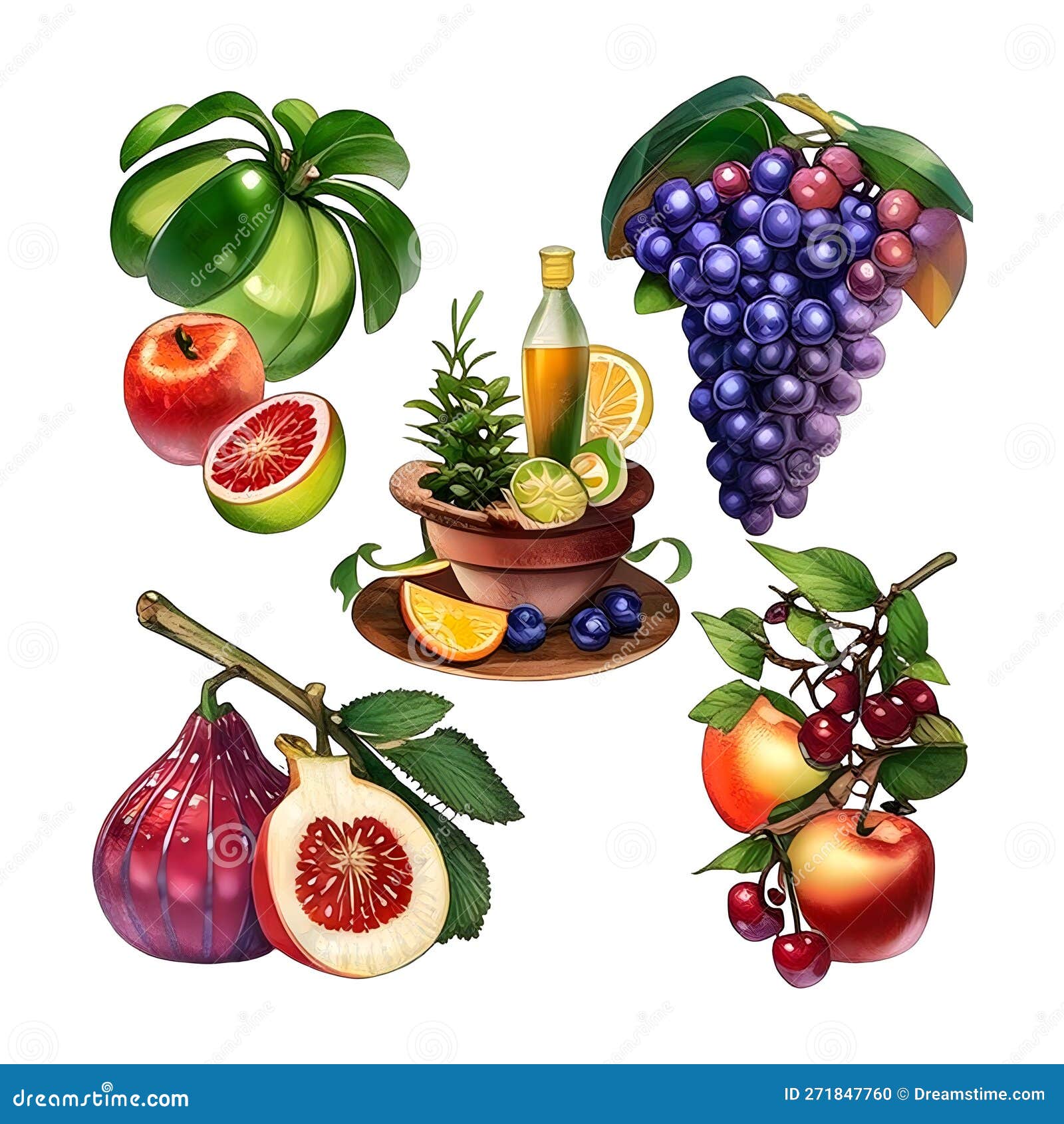 The Fruit Art Image is Composed of a Variety of Brightly-colored Fruit ...