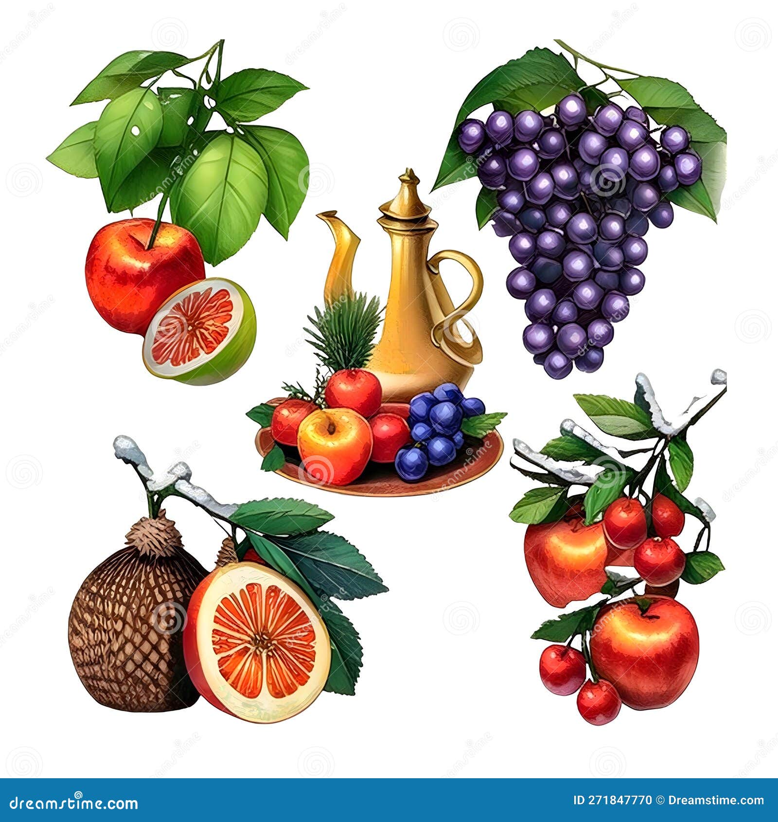 The Fruit Art Image is Composed of a Variety of Brightly-colored Fruit ...