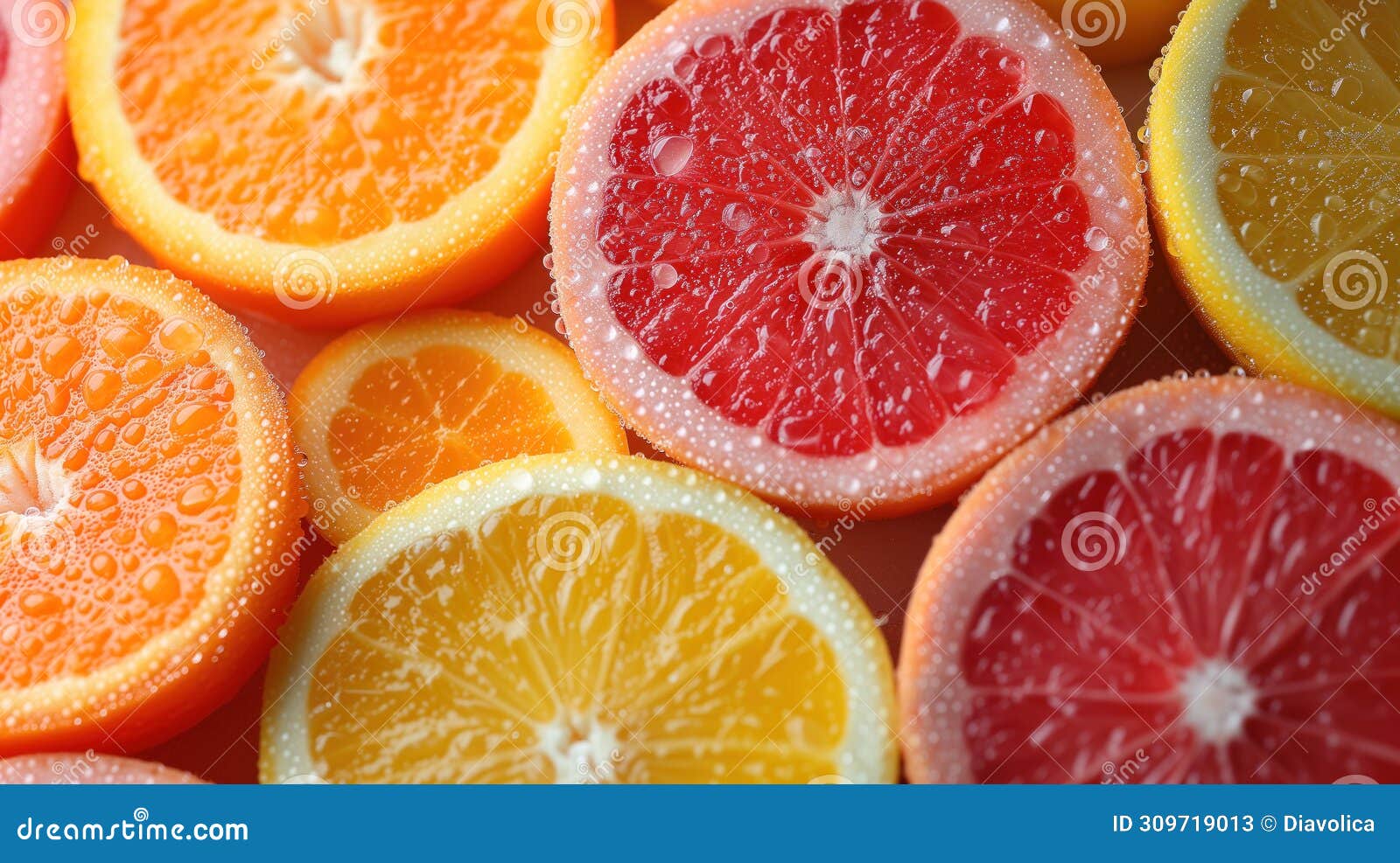Fruit Background Assorted Citrus Slices Stock Illustration ...