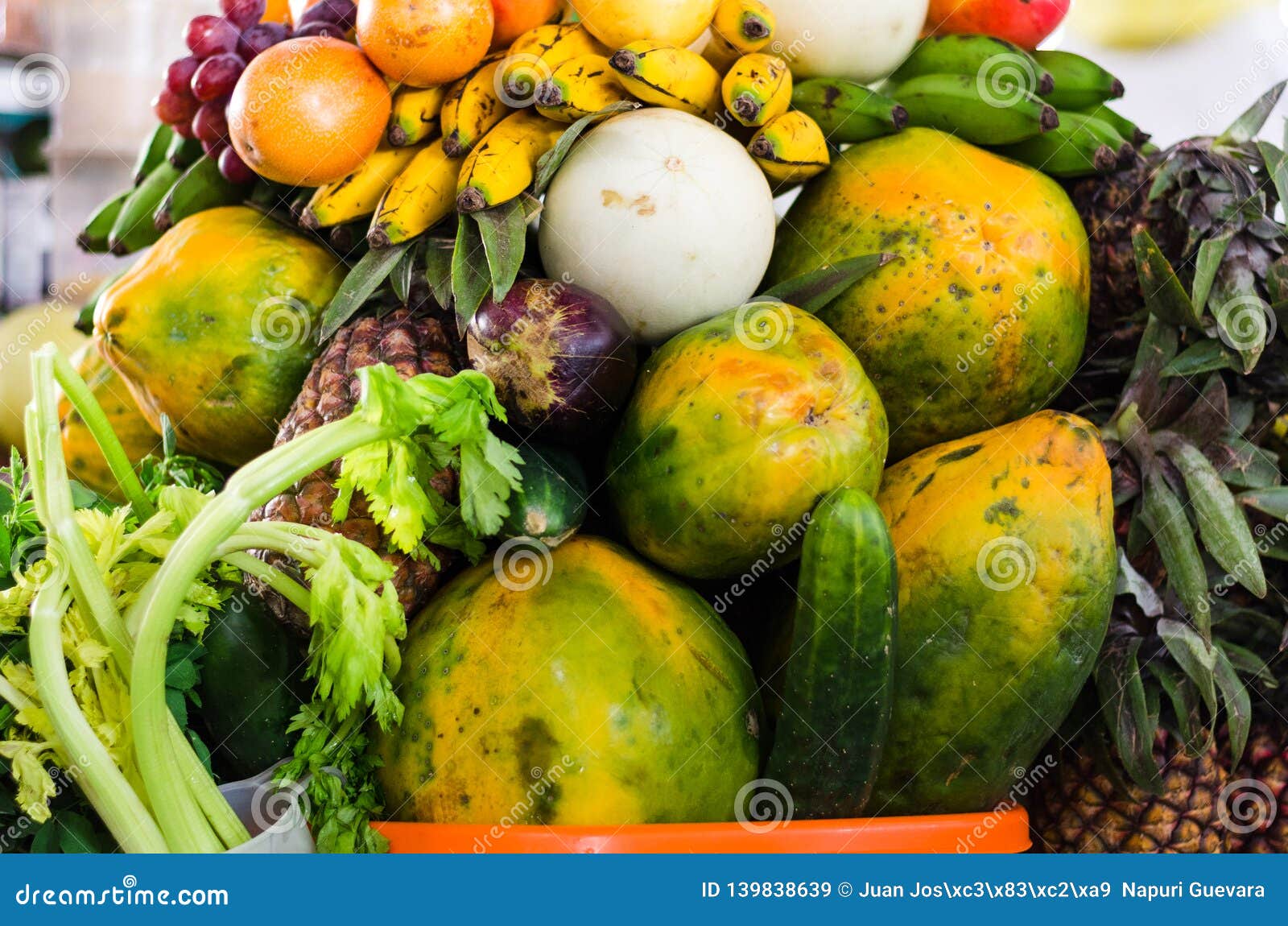 Fruit Background, Many Fresh Fruits Mixed Together Stock Image - Image ...