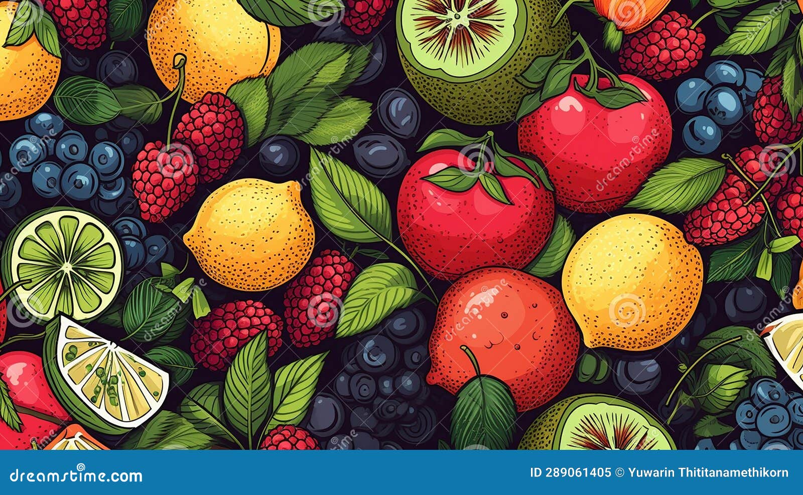 Fruit Background Pattern. Watercolor Style Stock Illustration - Illustration of decoration ...