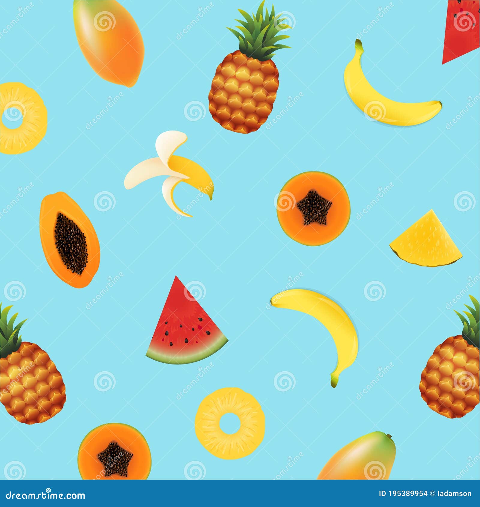 Fruit Background stock vector. Illustration of pattern - 195389954