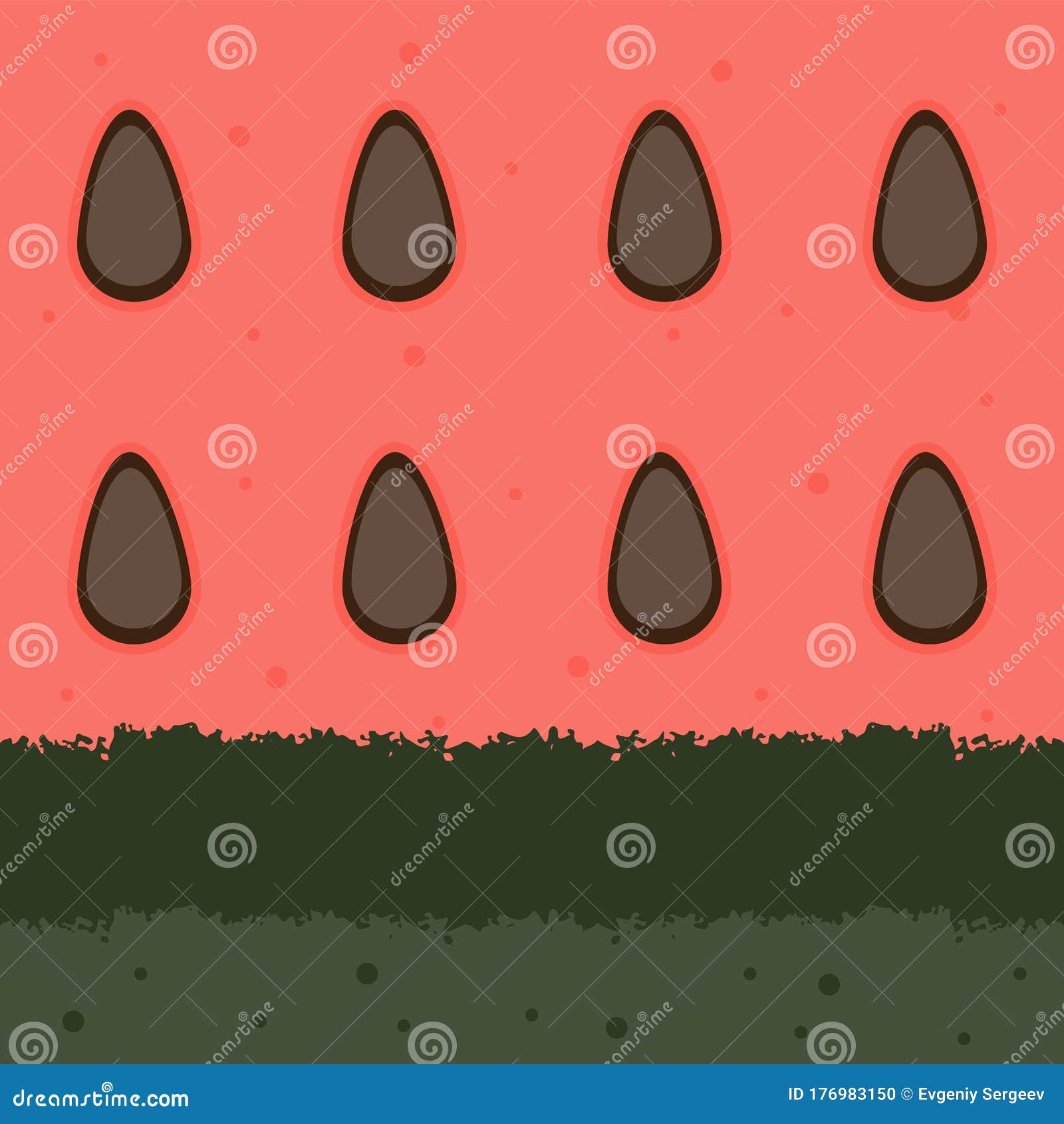 Fruit Background Watermelon with Seeds. Vector Image Stock Vector ...