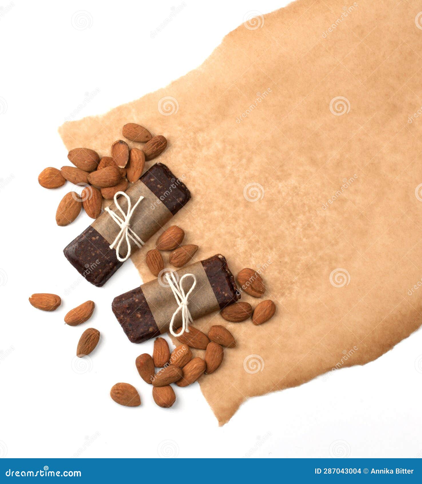 Fruit Bars on Baking Paper with Almonds Stock Photo - Image of granola ...