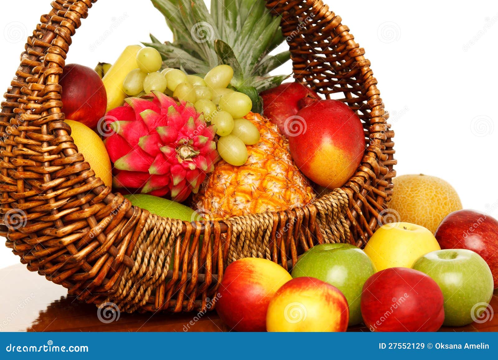 Fruit basket. stock image. Image of banana, healthy, pineapple - 27552129