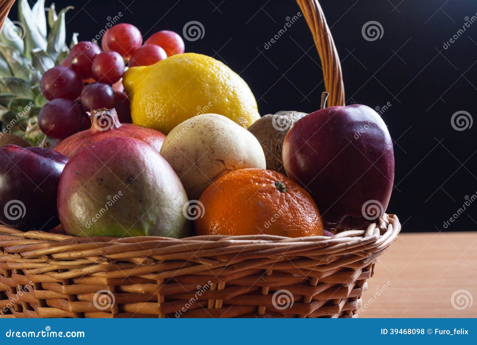 Fruit basket stock photo. Image of food, exotic, vitamins - 39468098