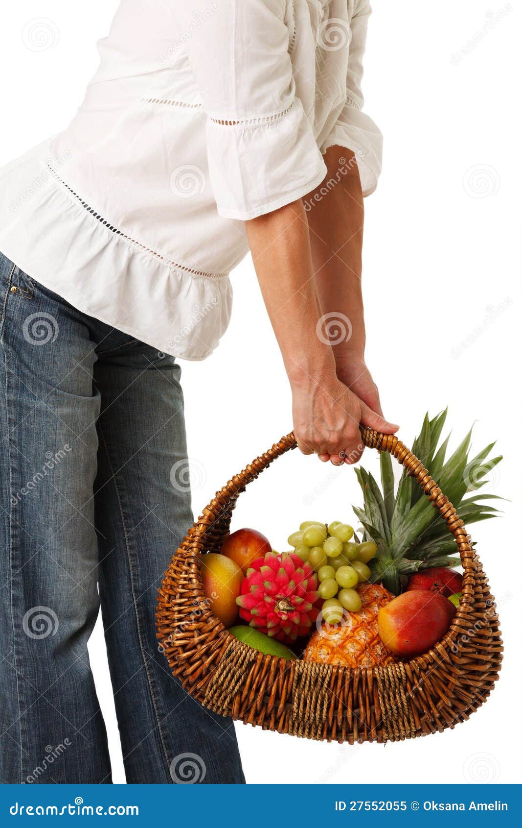 Fruit Basket in Hands of Women. Stock Image - Image of artichoke ...