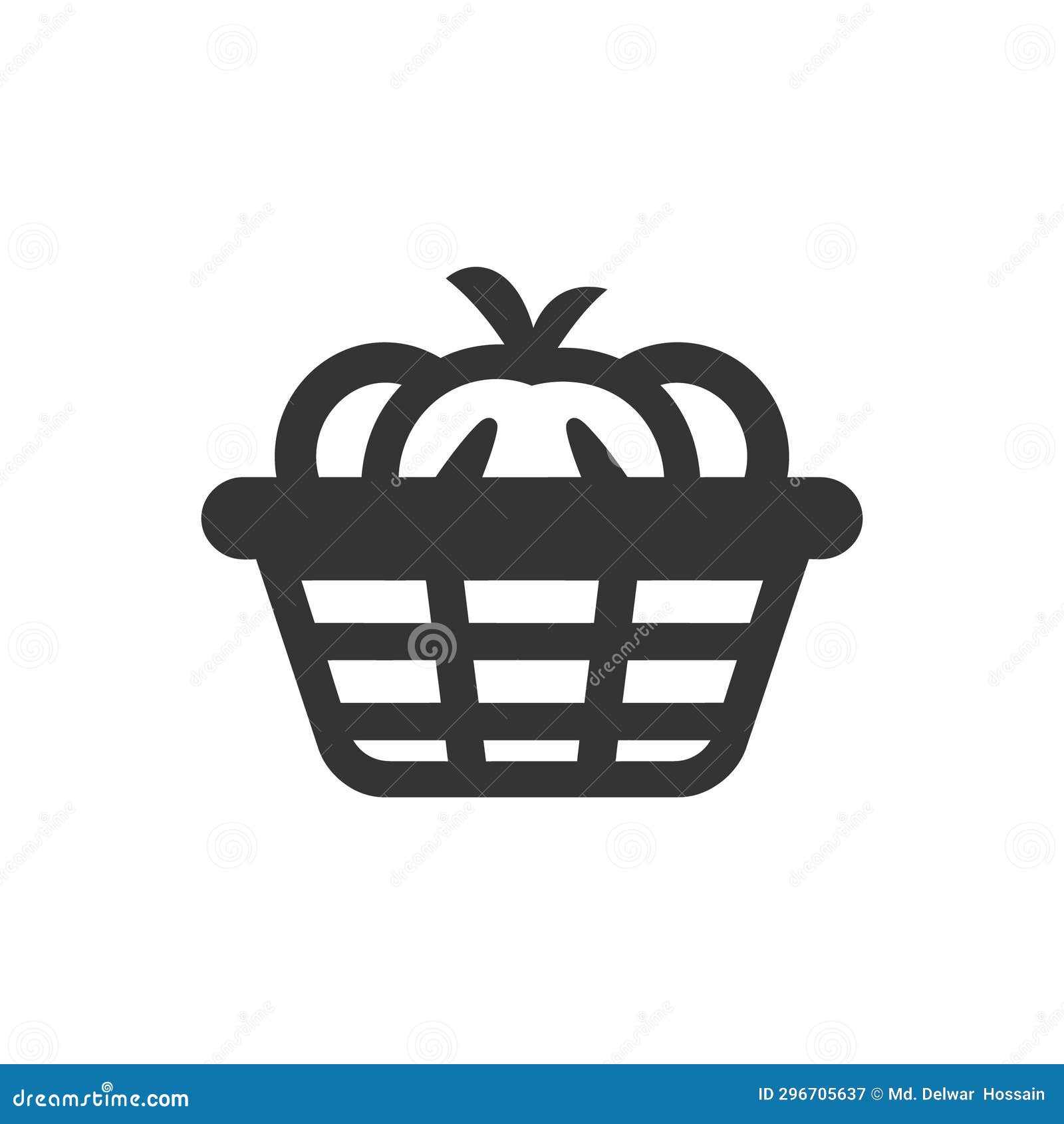 Fruit Basket Icon stock vector. Illustration of icon - 296705637