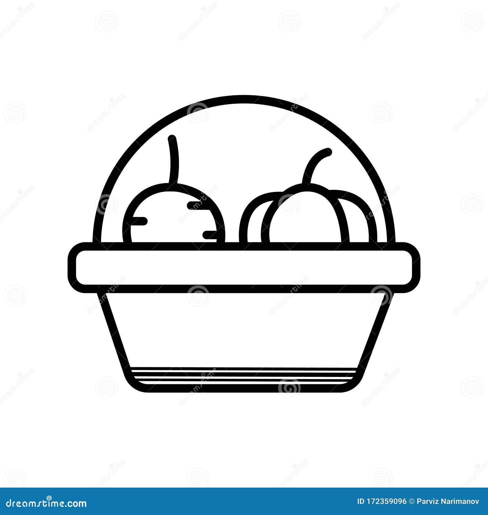 Fruit Basket Outline Icon Vector Stock Vector - Illustration of basket ...