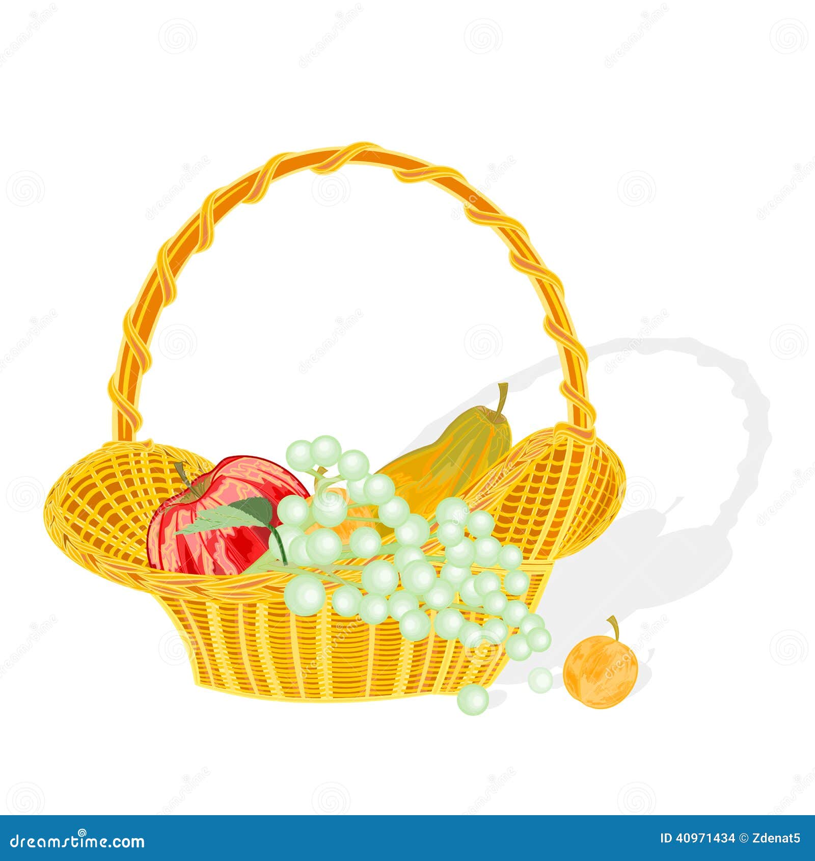 Fruit basket vector stock vector. Illustration of fresh - 40971434