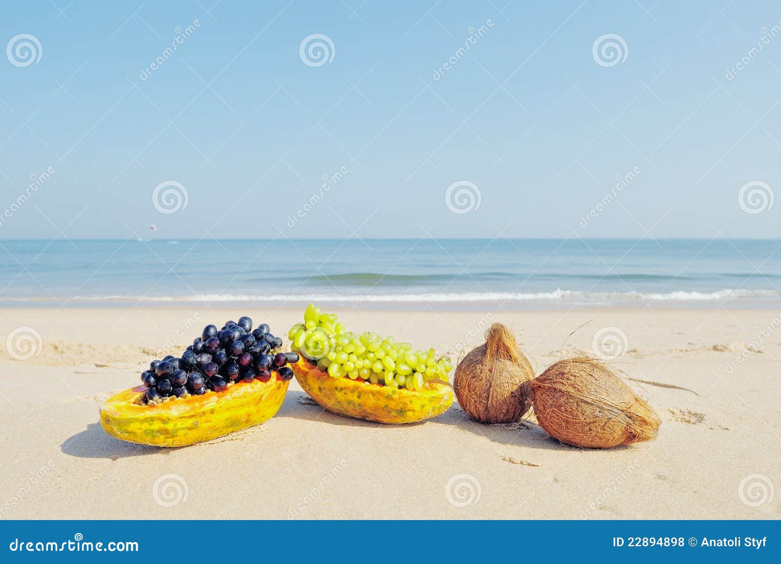 Fruit on the beach stock photo. Image of beach, lagoon - 22894898