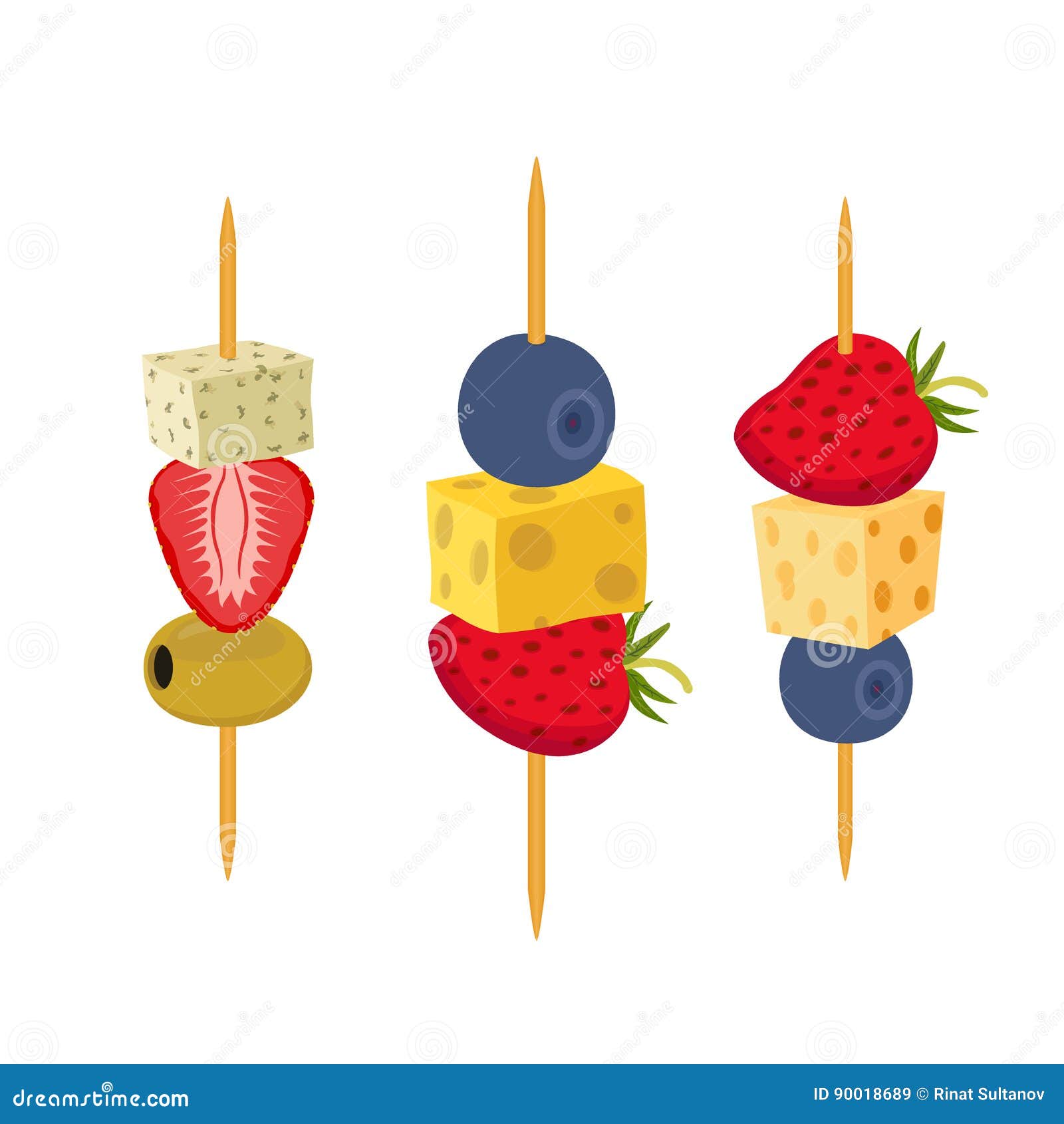 Canapes Snack Icon, Delicious Appetizer For Catering Vector ...