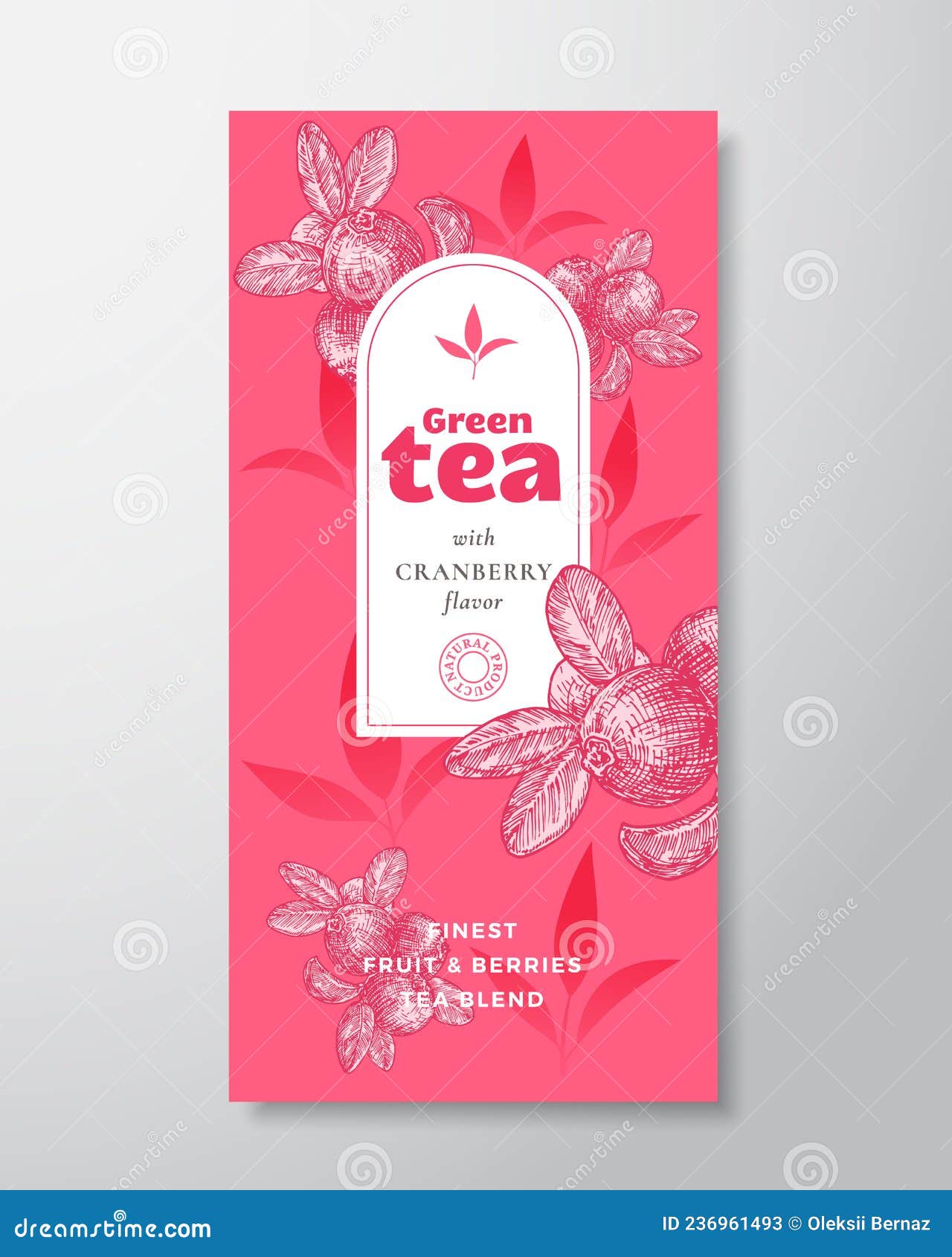 Fruit and Berries Tea Label Template. Abstract Vector Packaging Design ...