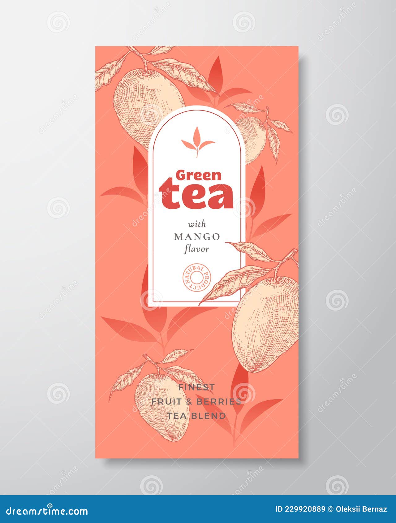 Fruit and Berries Tea Label Template. Abstract Vector Packaging Design ...
