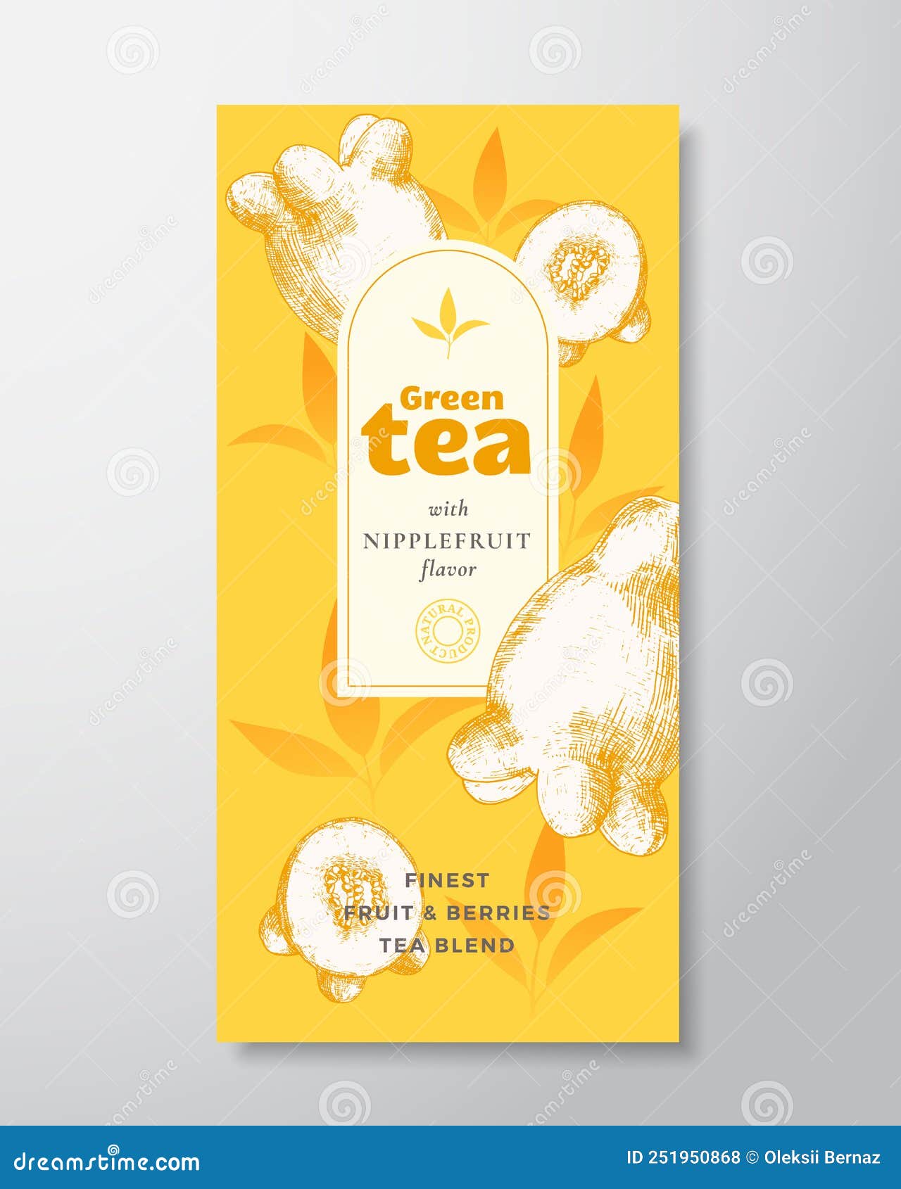 Fruit And Berries Tea Label Template. Abstract Vector Packaging Design ...