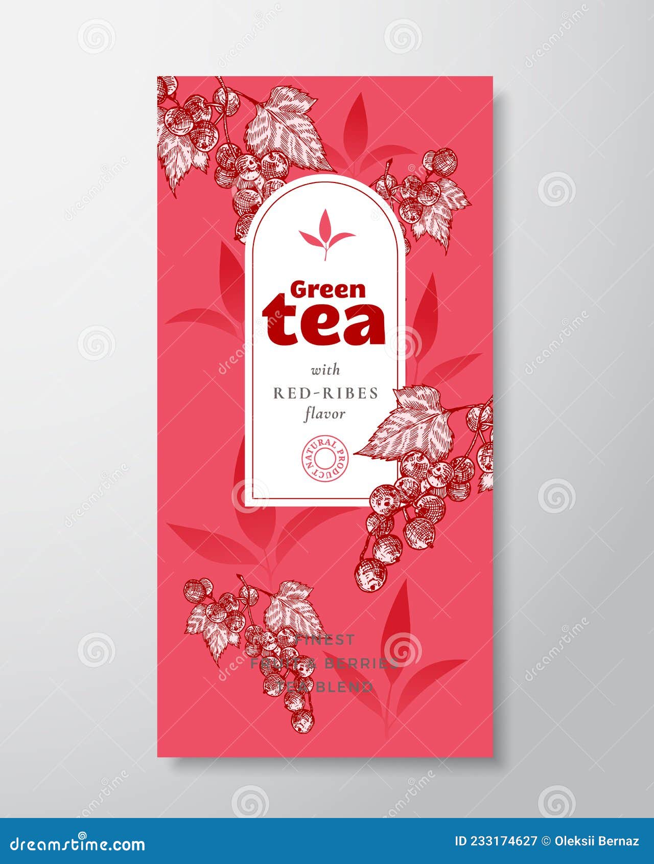 Fruit and Berries Tea Label Template. Abstract Vector Packaging Design ...