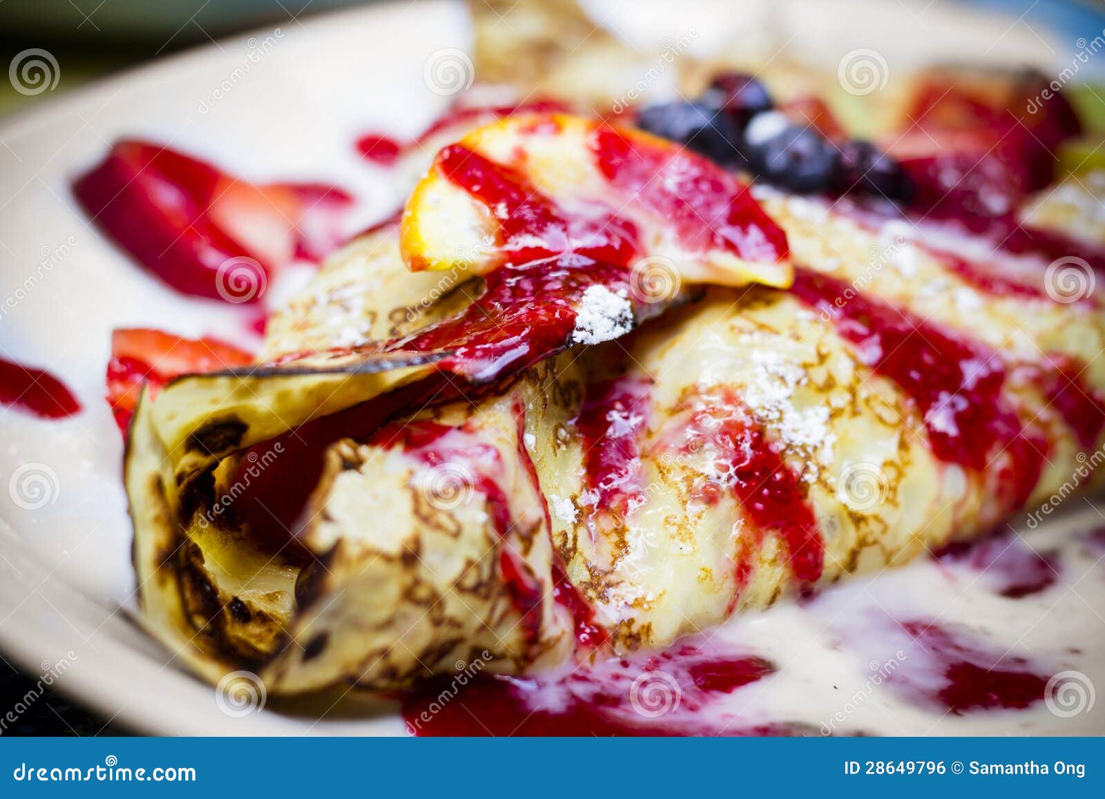 Fruit Berry Crepe stock photo. Image of french, blueberry - 28649796
