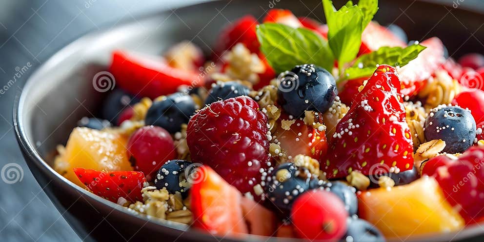 Fruit and Berry Plate Healthy Breakfast Stock Photo - Image of fruit ...