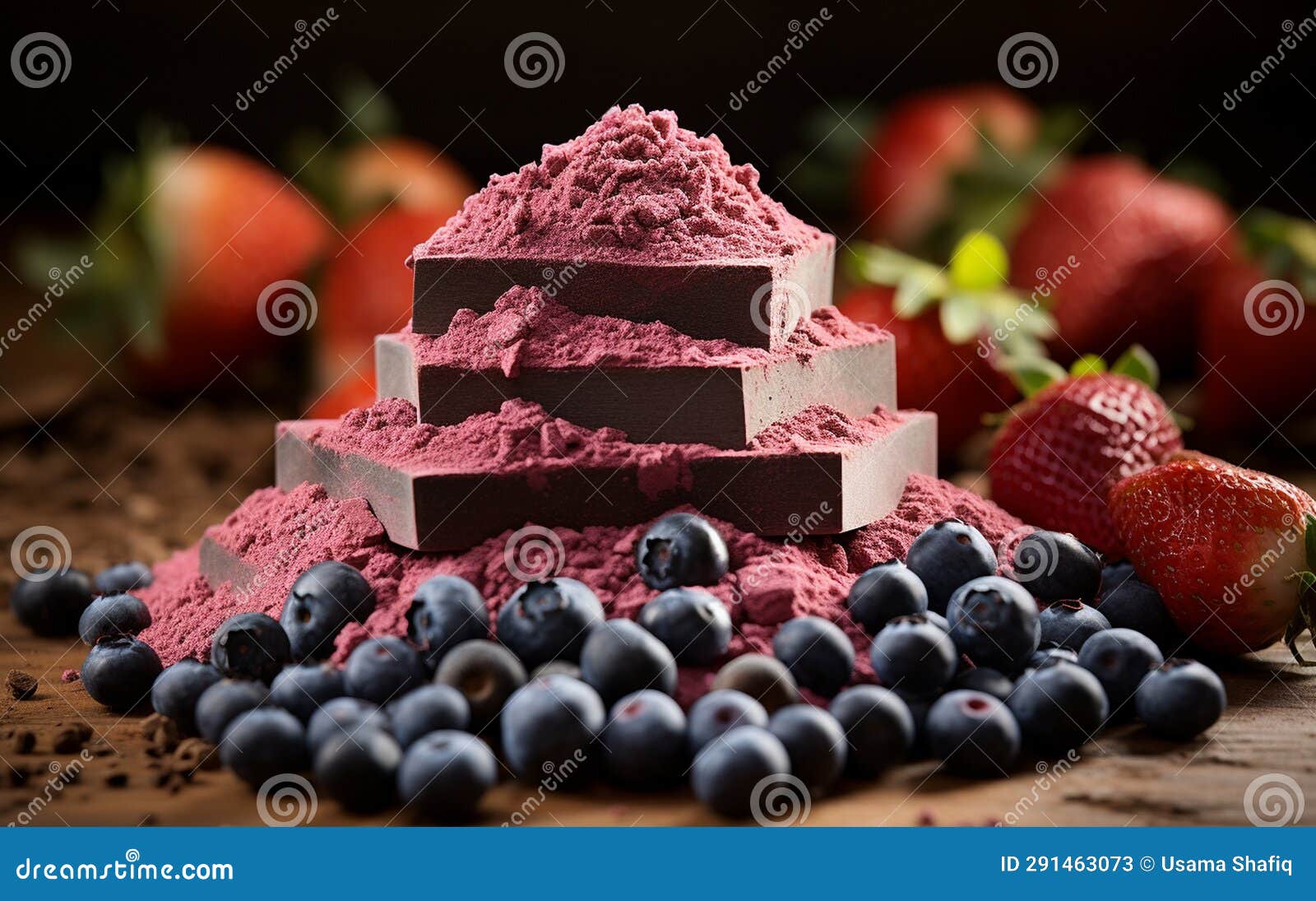 Fruit and Berry Powders in an Orderly Pile. Generative AI Stock Image ...
