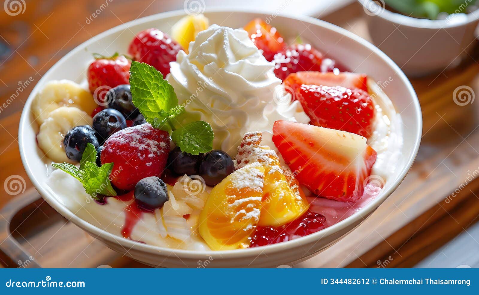 Fruit Bingsu Icream Clean Light Bright Lighting by Generative AI Stock ...