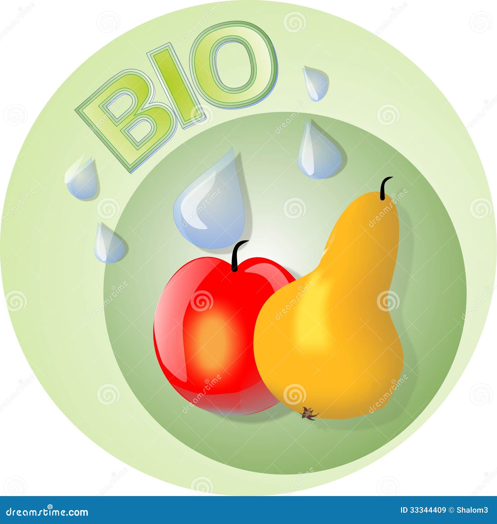 Fruit bio stock vector. Illustration of pear, healthy - 33344409