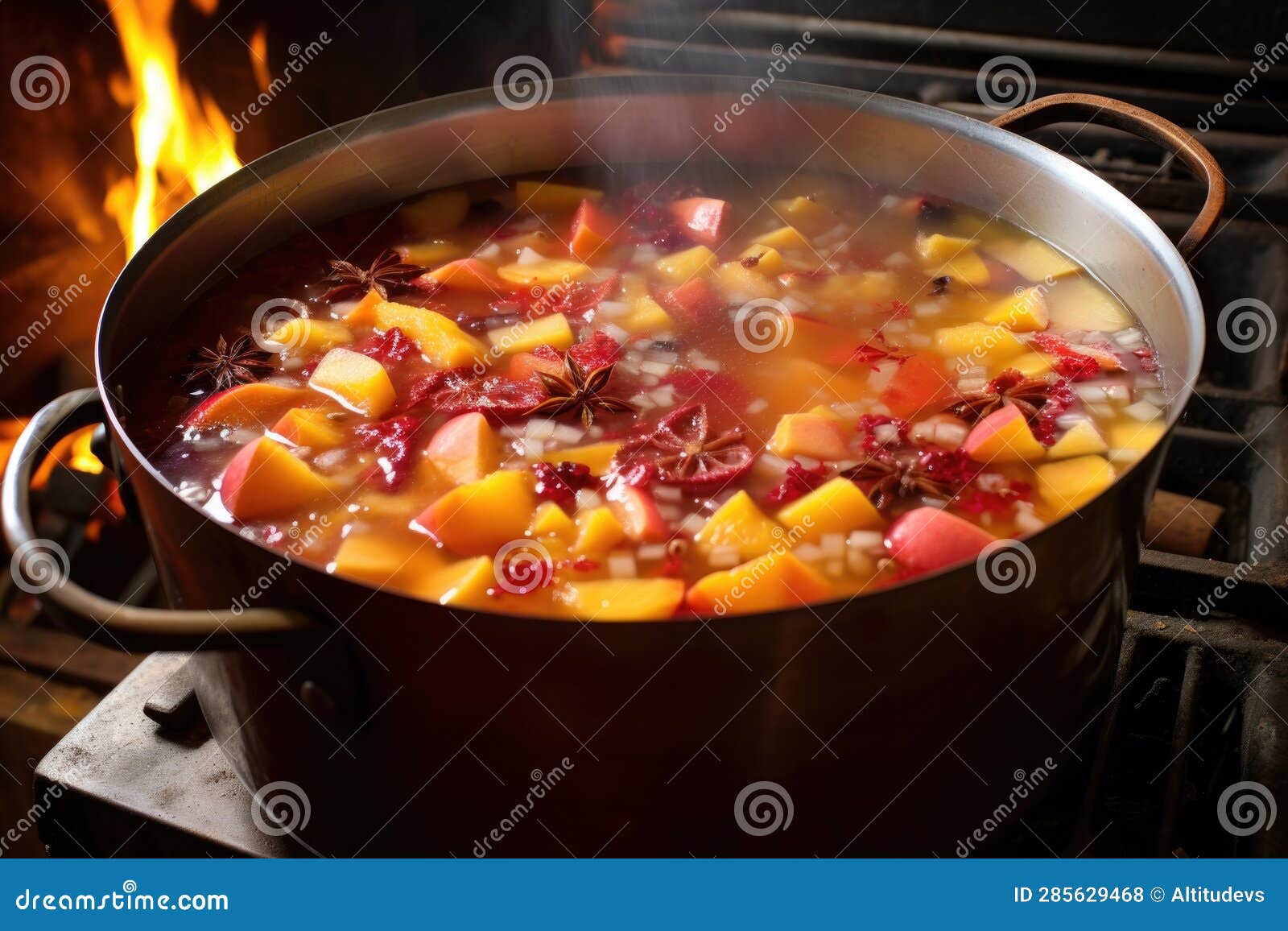 Fruit Boiling in a Pot with Sugar and Pectin Stock Photo - Image of ...