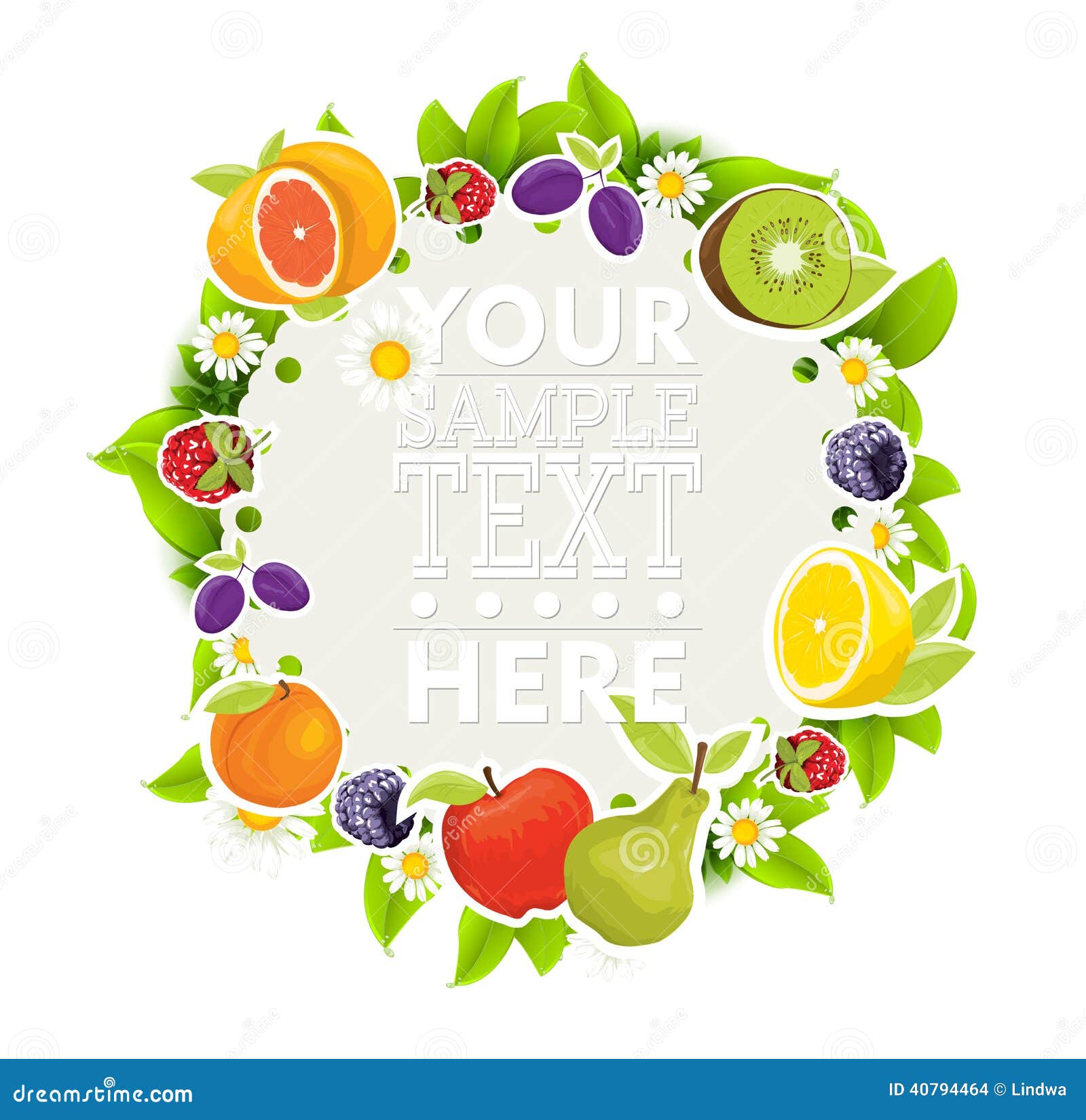 Fruit border stock vector. Illustration of eggplant, healthy - 40794464